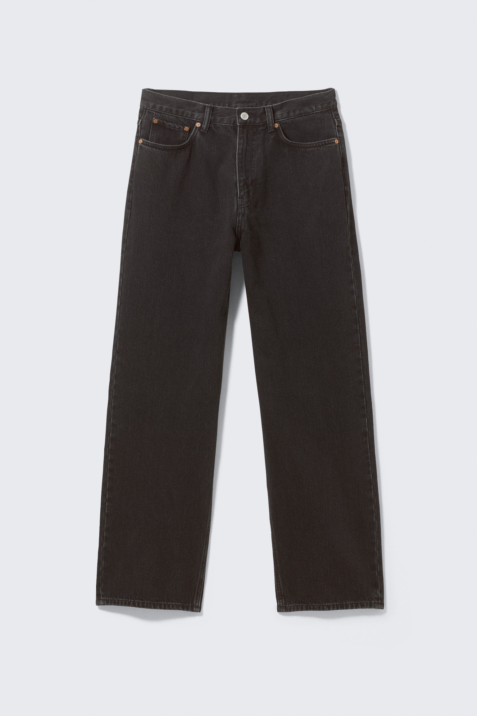 galaxy mid rise loose straight jeans - Tuned Black - Black | Weekday GB