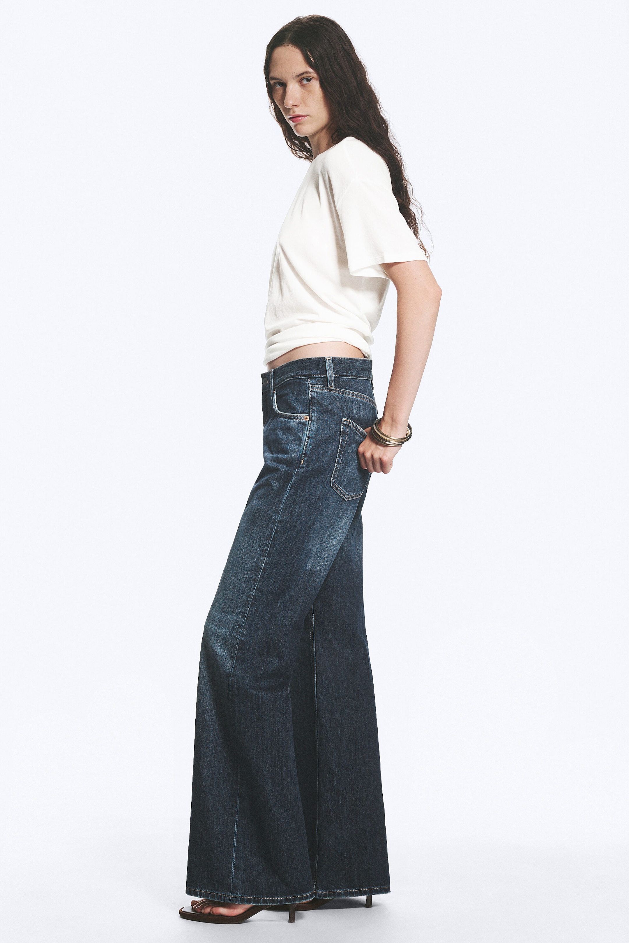 jean évasé standard taille basse helix - Misty Blue - Bleu foncé ...