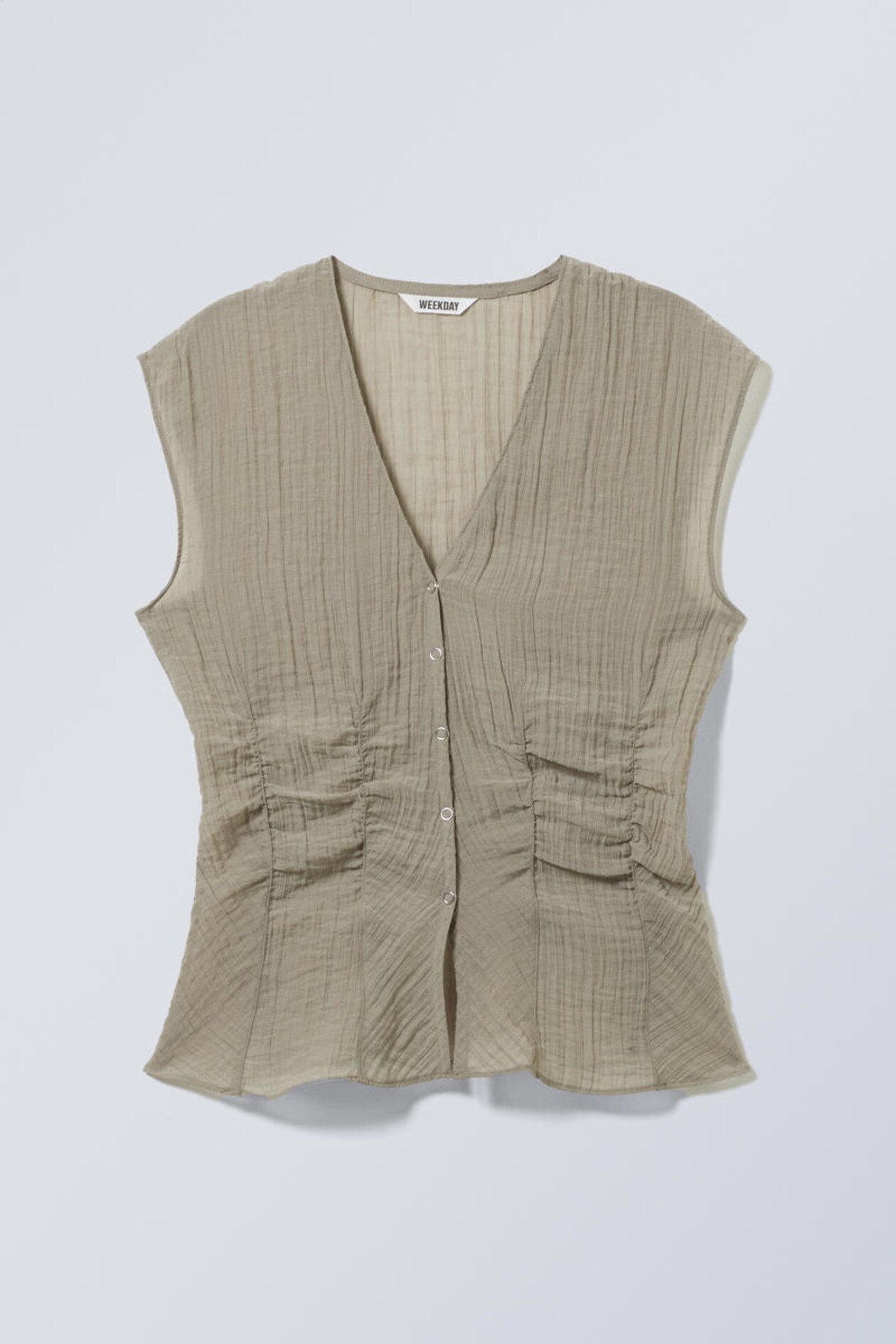 cap-sleeved sheer top - Dusty Mole | Weekday GB