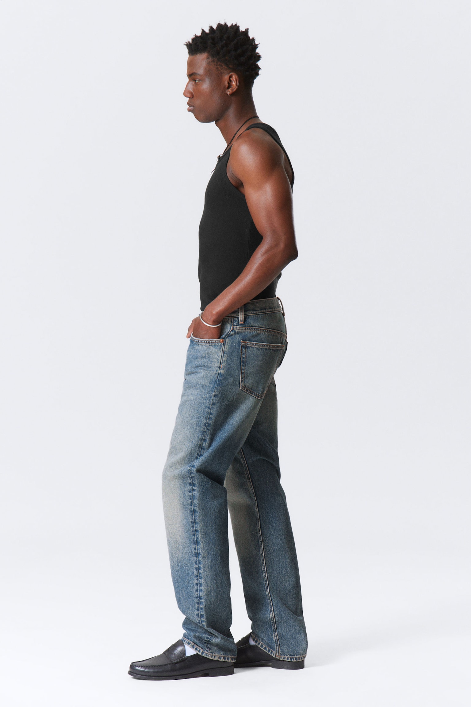 space relaxed straight leg jeans - Iron Blue | Weekday DE