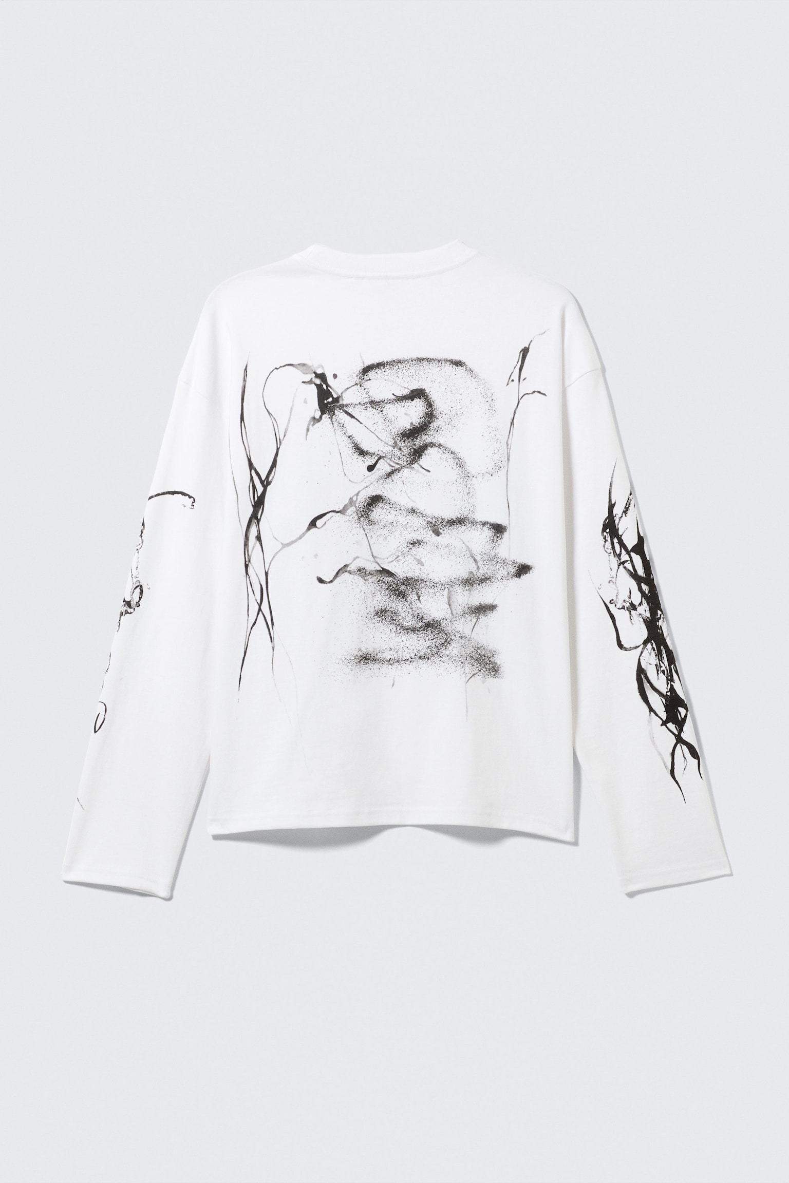 great boxy graphic long sleeve t-shirt - White - Big Mess | Weekday WW