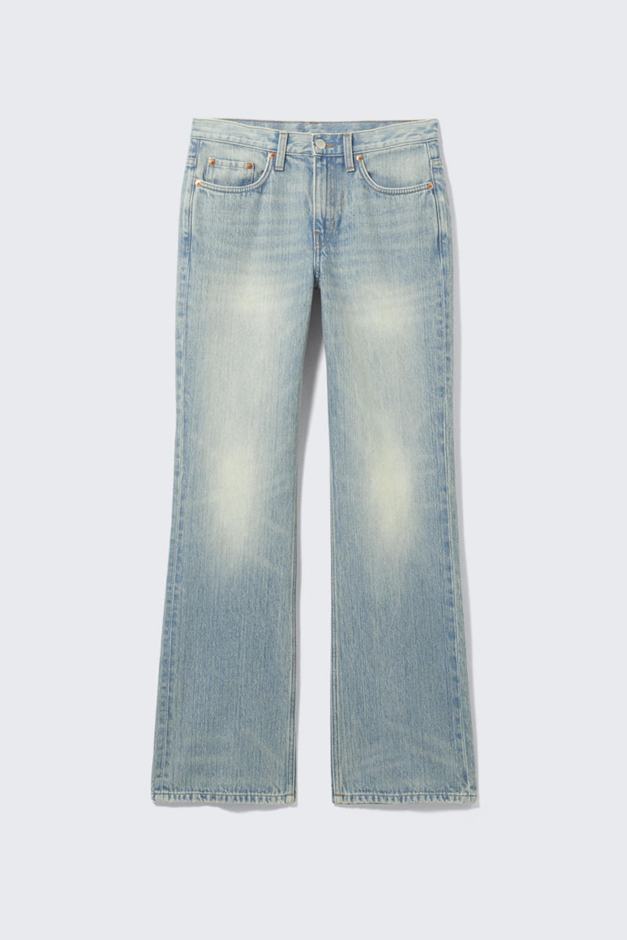 moon mid rise regular bootcut leg jeans - Aeon Blue - Hellblau | Weekday DE