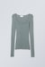 tea sheer long sleeve top - Dusty Turquoise | Weekday WW