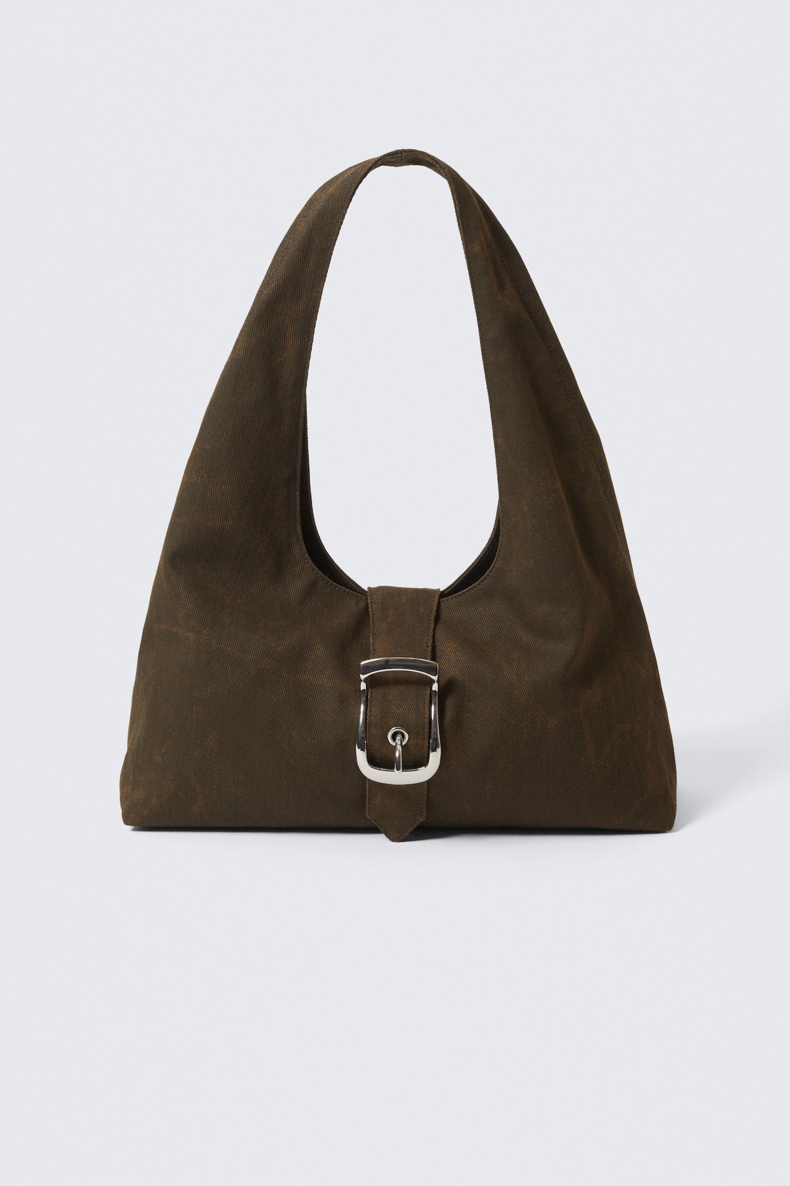 structured buckle canvas shoulder bag - Brown | Weekday WW
