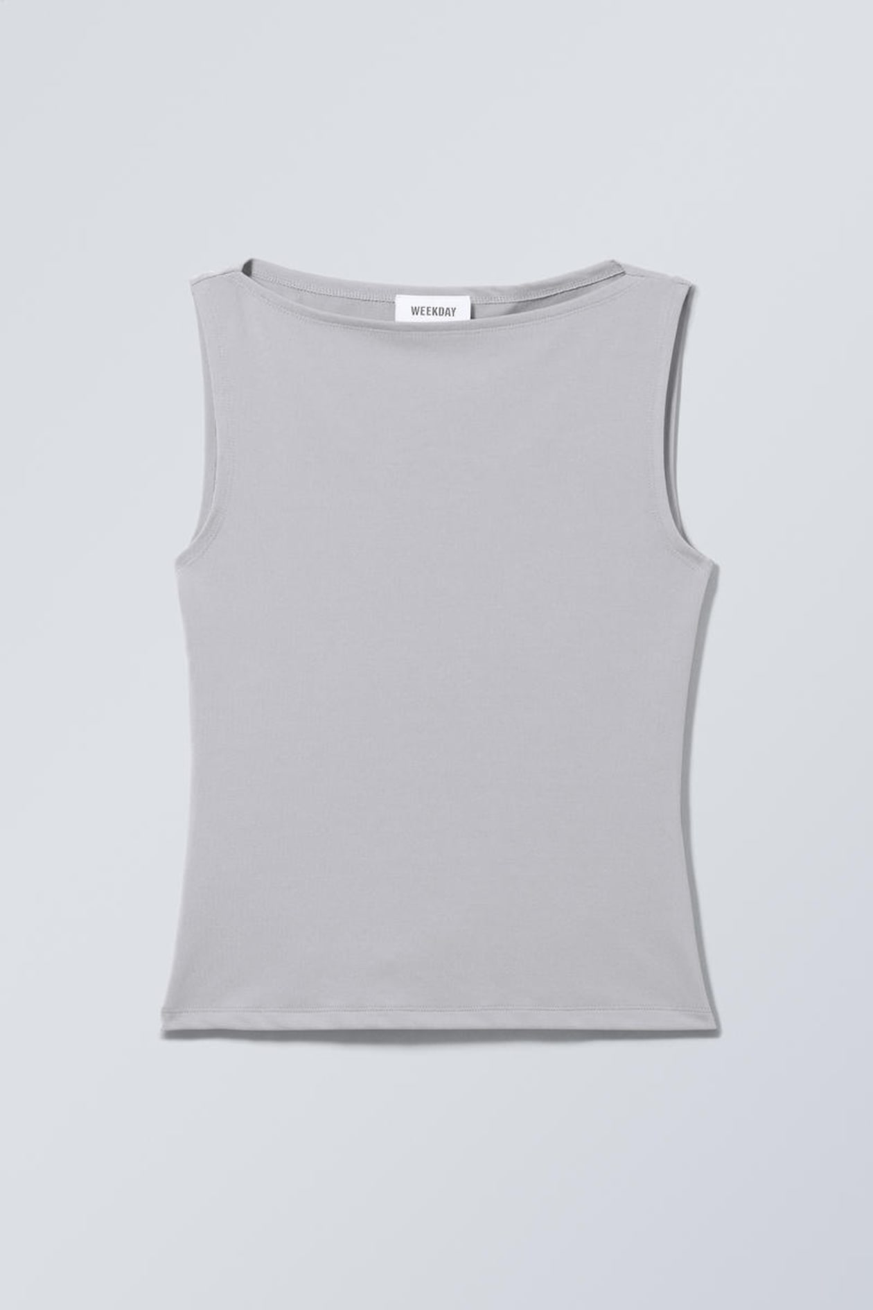 annie sleeveless boat-neck top - Grey | Weekday GB