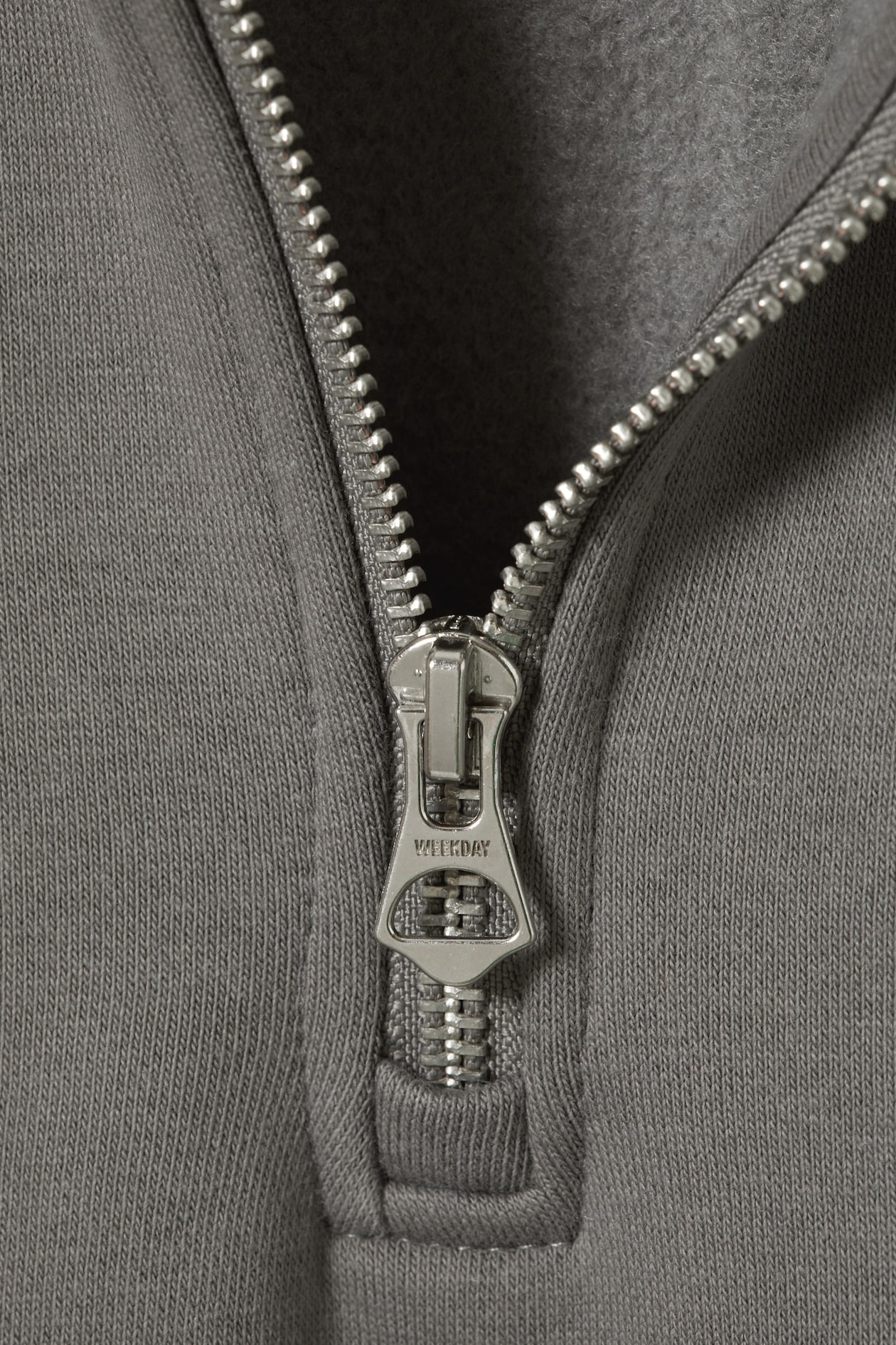 relaxed heavy half zip sweater - Dusty Grey | Weekday GB