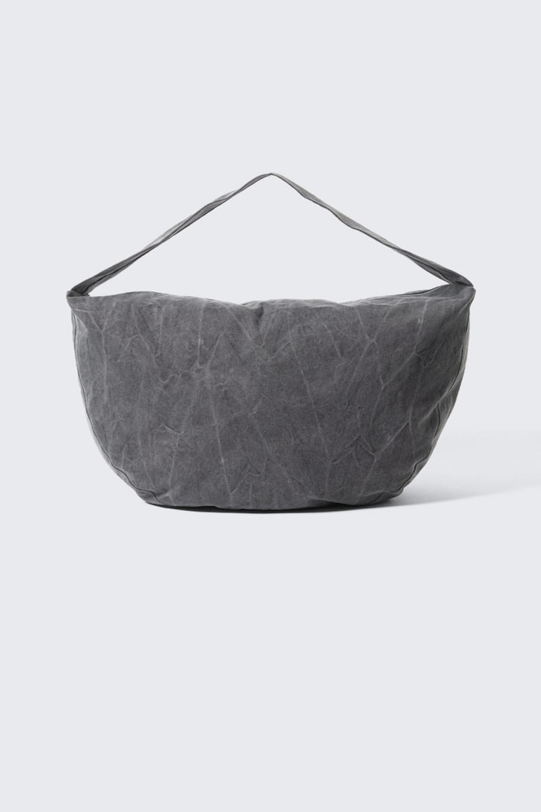 washed cotton crossbody bag - Washed Dark Grey | Weekday WW