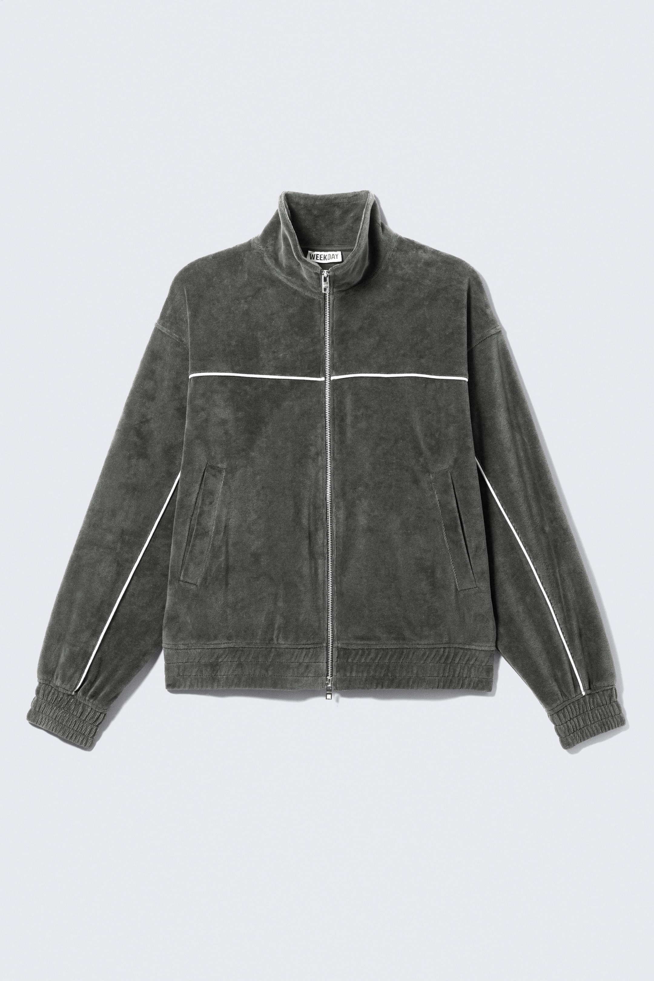 Men’s Dark Grey Loose Velour Track Jacket | H&M GB