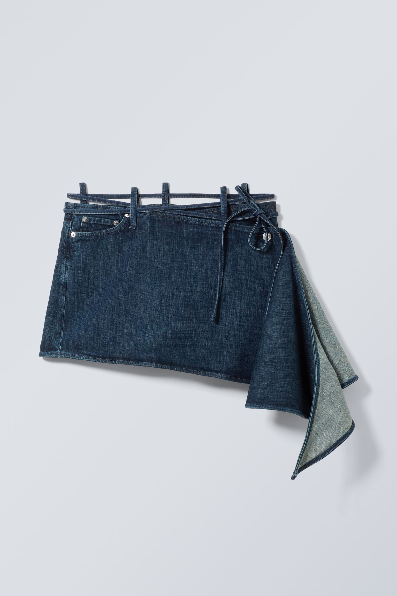 short denim wrap skirt - Sapphire Blue | Weekday GB