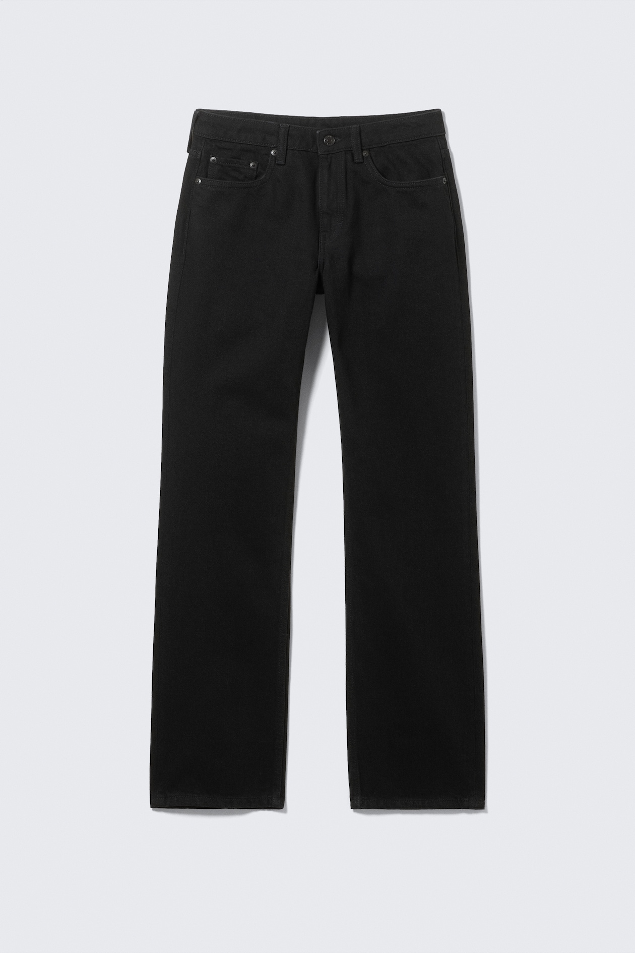 Jeans Laika Mid Rise Regular Straight Leg - Negro lavado - Negro ...