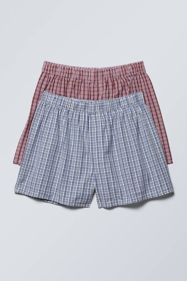 Lot de 2 boxers - Carreaux violets et bleus - HOMME | H&M FR