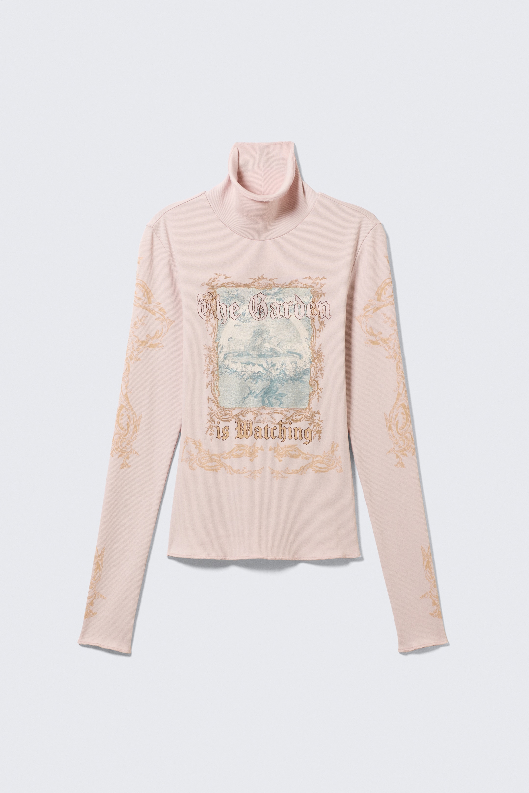 Top de cuello vuelto ajustado - Light Pink - The Garden - MUJER | H&M ES