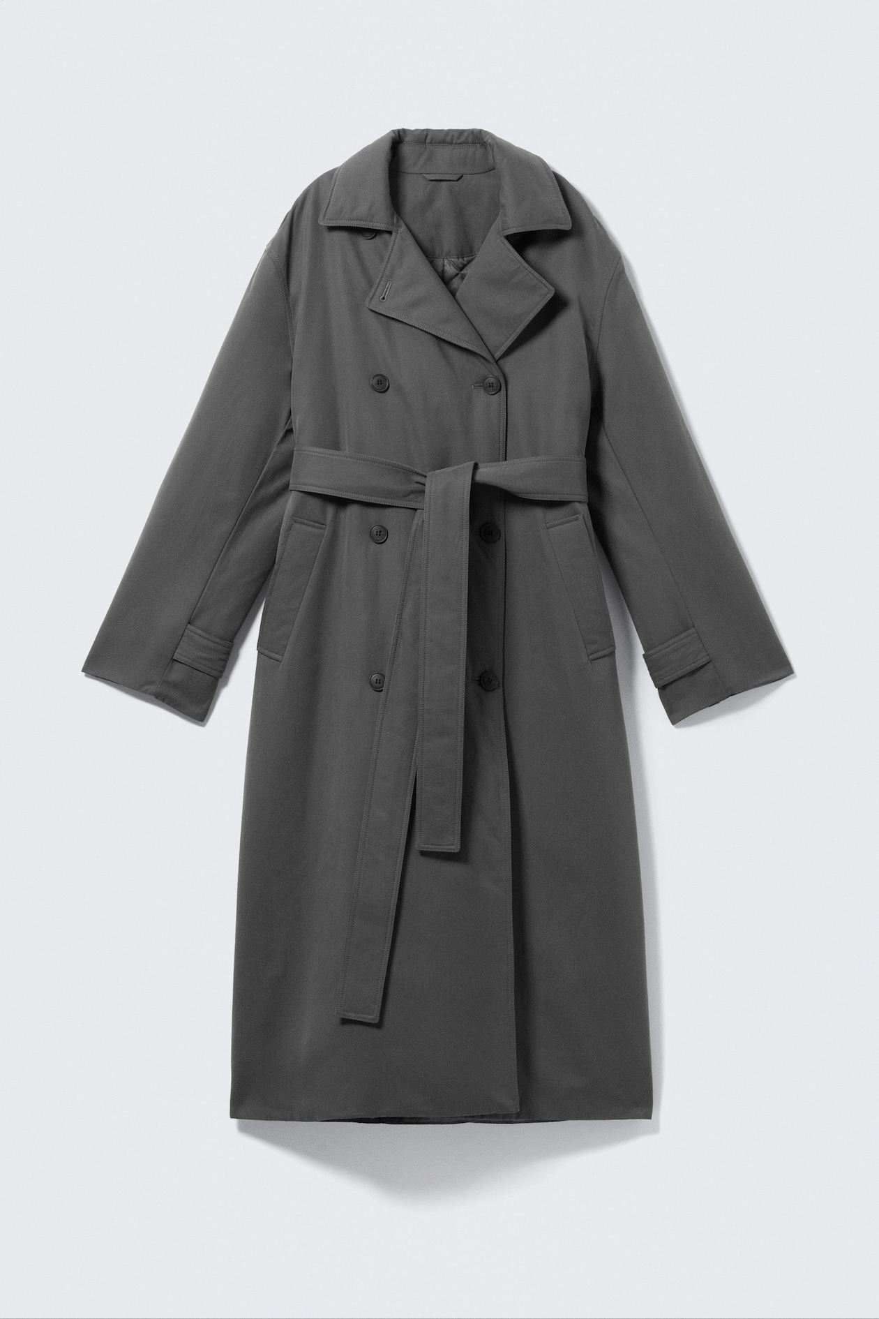oversized padded trench coat - Dark Grey | Weekday WW