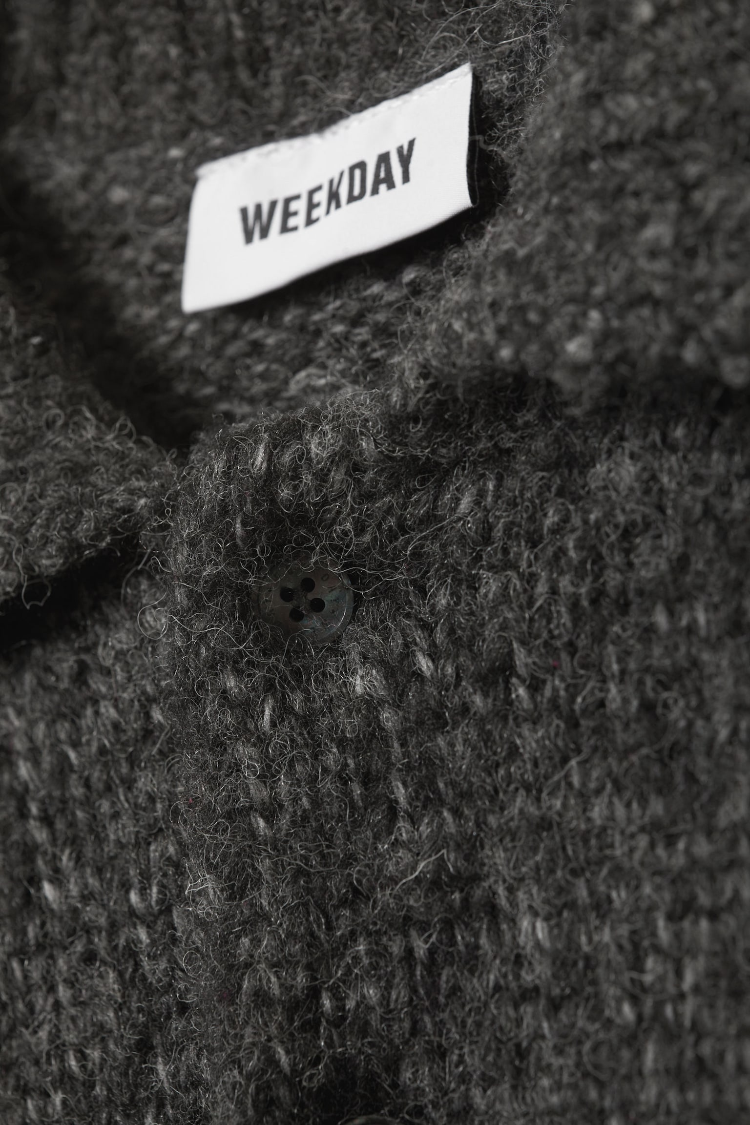 bobby relaxed knitted polo sweater - Dark Grey | Weekday GB