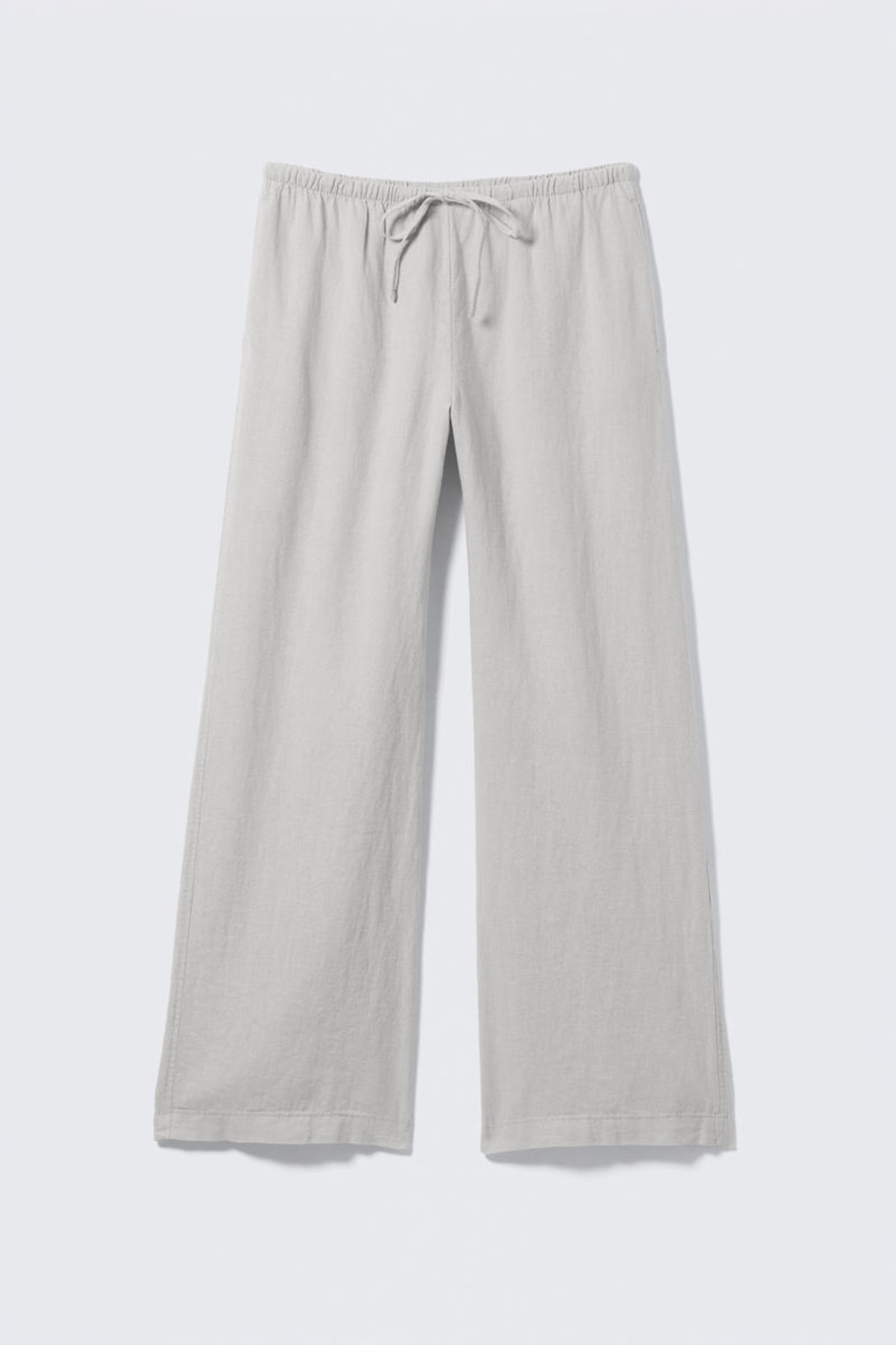 low rise linen-blend trousers - Light Grey | Weekday DK