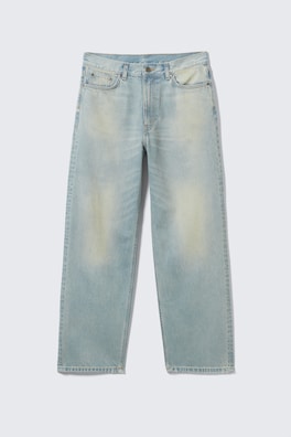 galaxy mid waist loose straight jeans - Port Blue - Ljusblå | Weekday SE