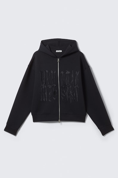simon graphic scuba zip hoodie - Dark Navy Blue | Weekday WW