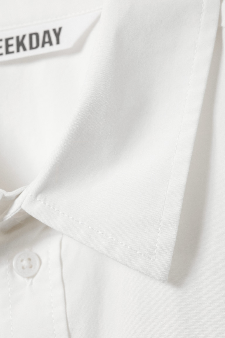 boxy short-sleeved cotton shirt - White | Weekday GB