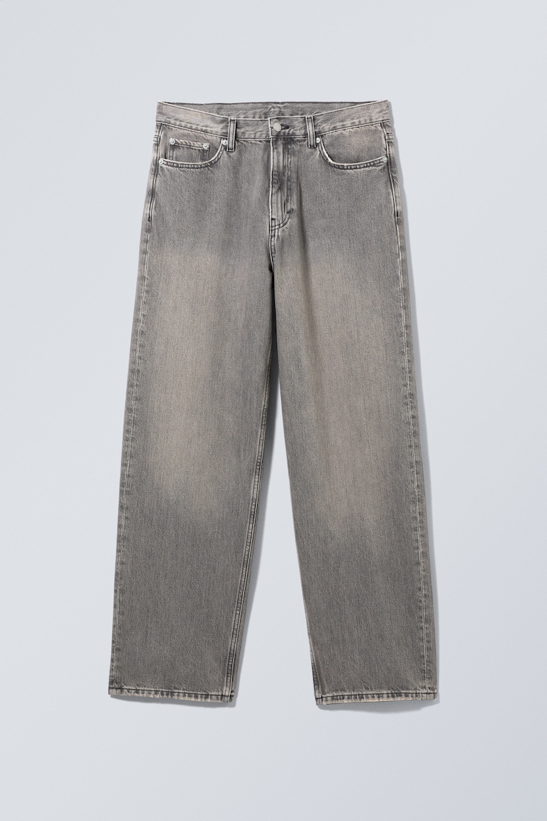 galaxy mid rise loose straight jeans - Clay Grey - Grey | Weekday GB