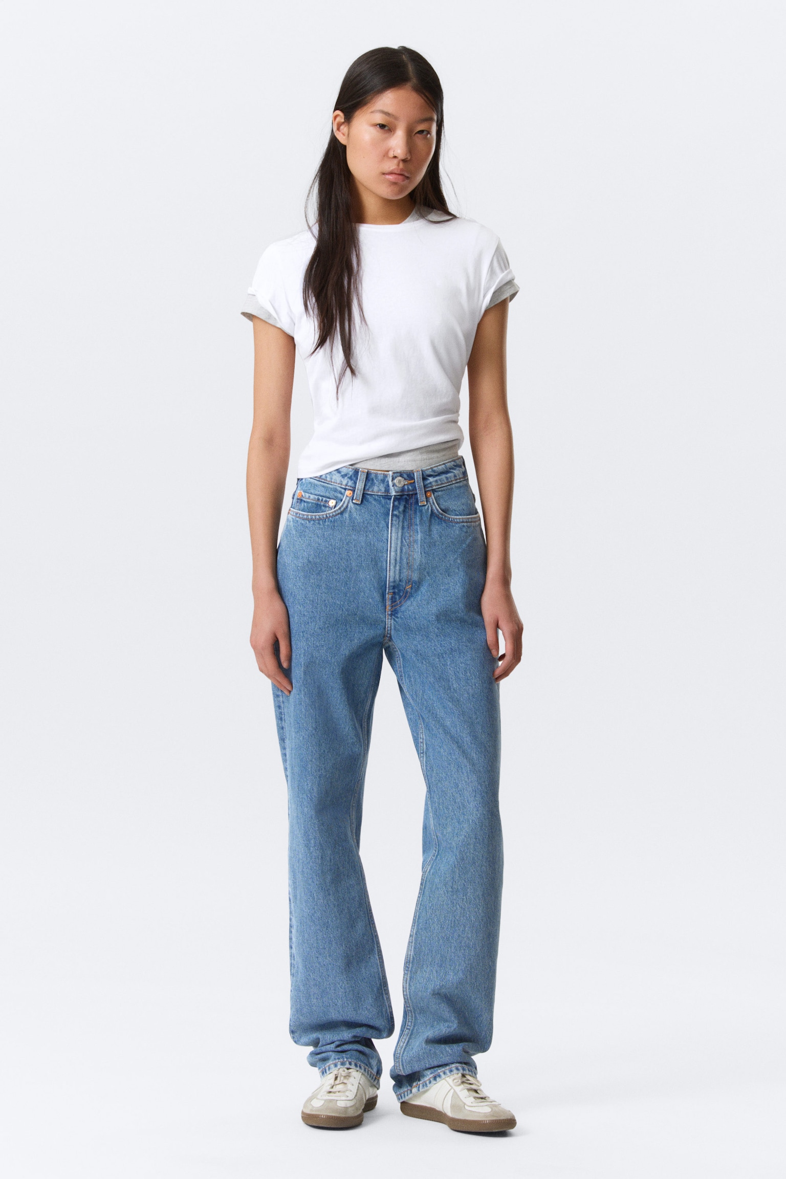 rowe super high waisted regular straight jeans - 90s Blue - Mittelblau ...