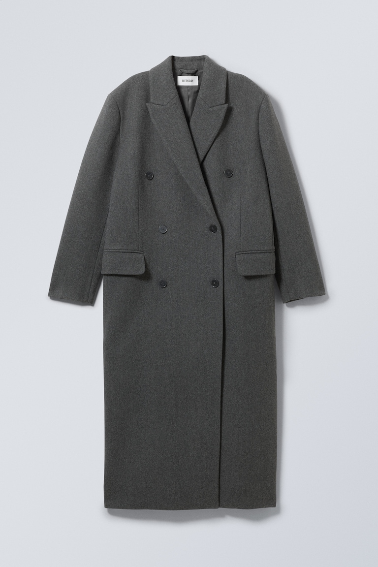 alex oversized wool blend coat - Dark Grey | Weekday GB