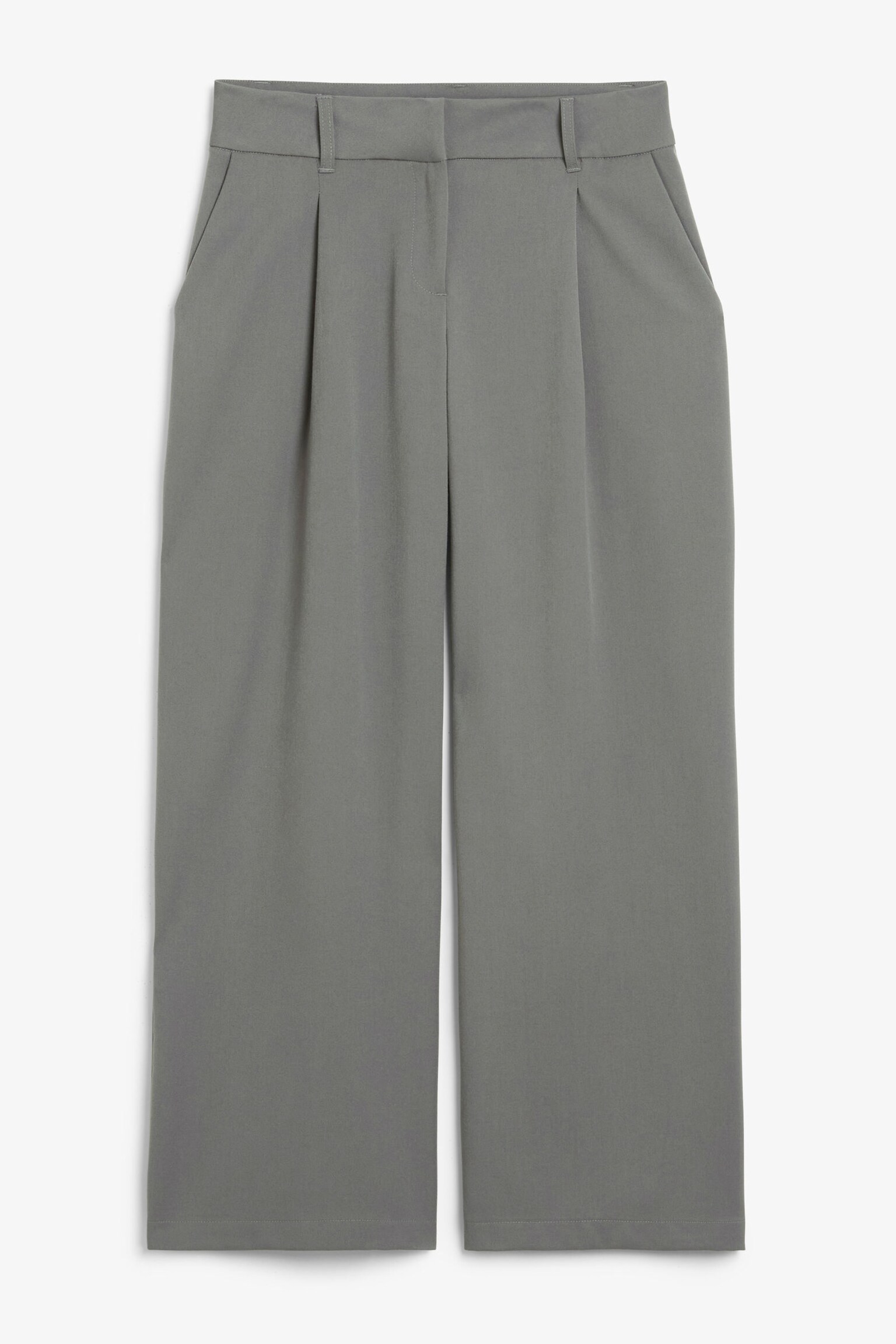 low waist wide leg tailored trousers - Dark grey | Monki DK