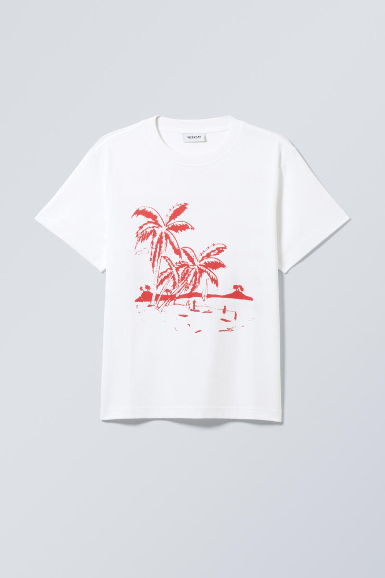 boxy graphic printed t-shirt - White - International Holiday | Weekday GB