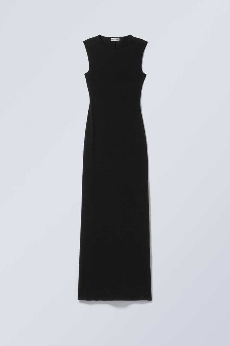 sleeveless cotton jersey maxi dress - Black | Weekday WW