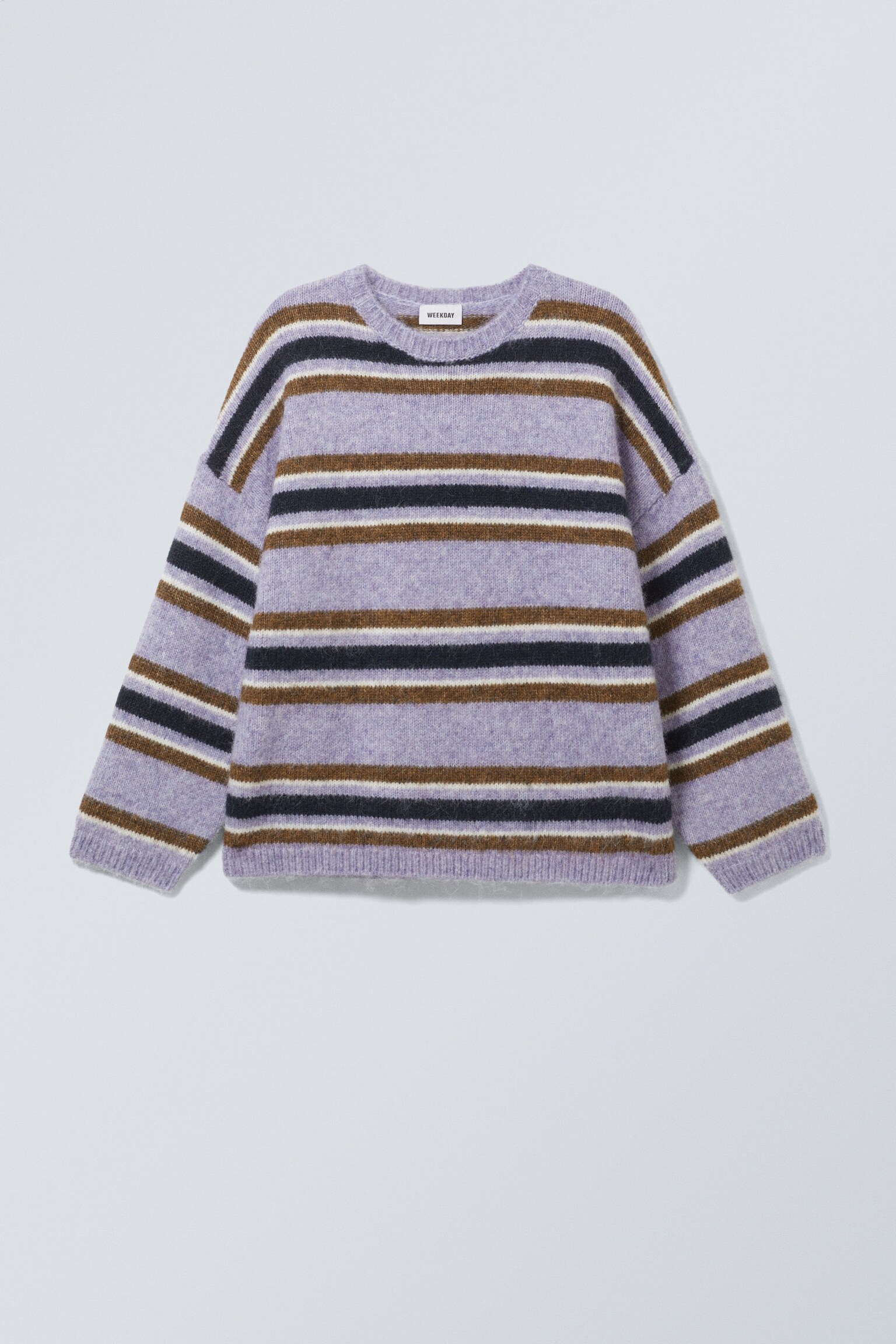 loose graphic knitted sweater - Purple Multi Stripe | Weekday WW