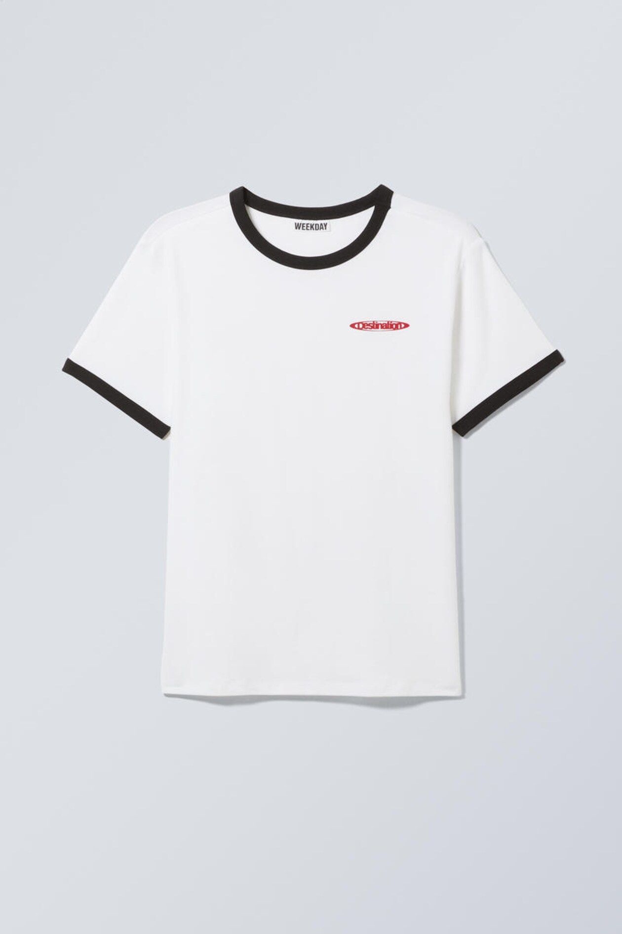 buck graphic ringer t-shirt - White - Destination Logo | Weekday GB