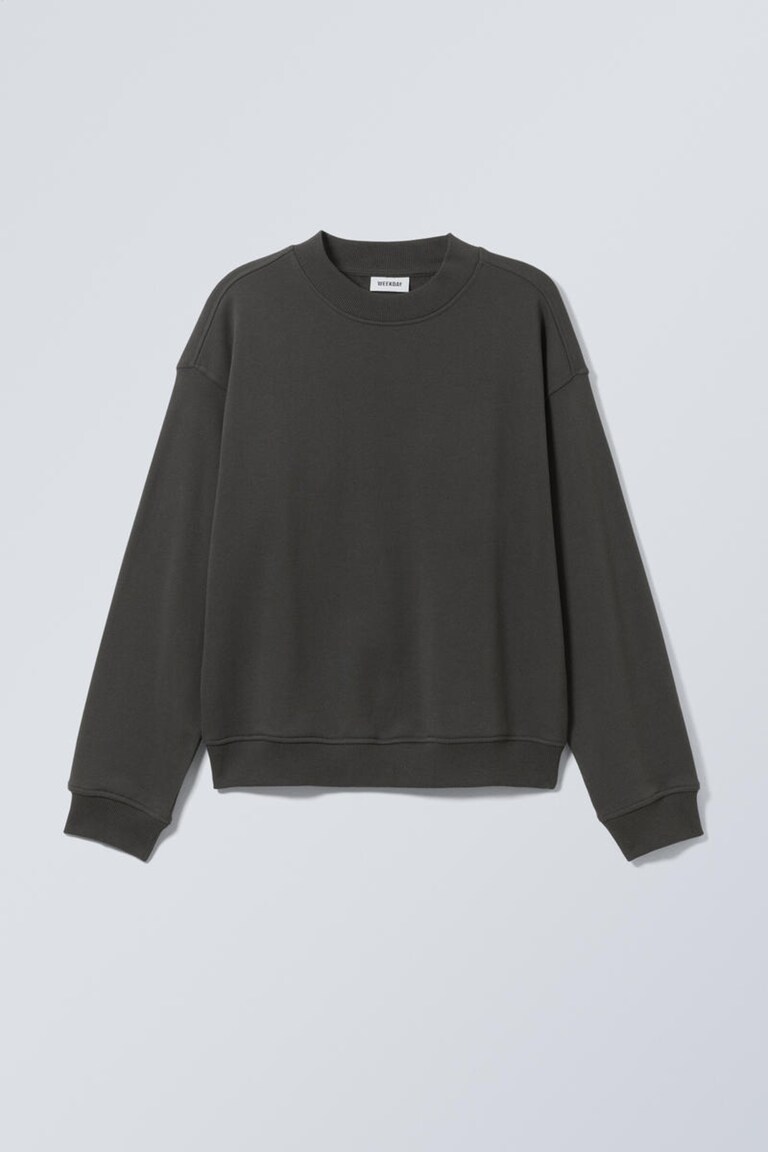 boxy heavyweight terry sweatshirt - Dark Grey | Weekday DK