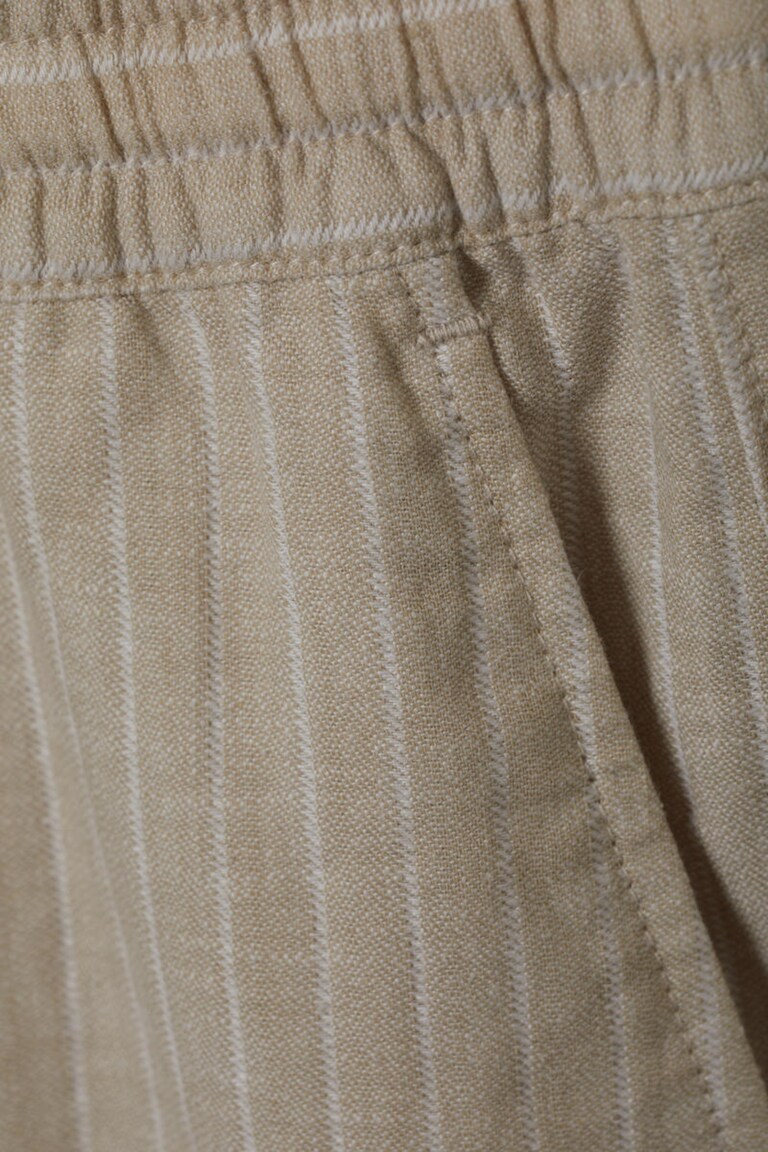 striped linen blend shorts - Beige Stripe | Weekday WW