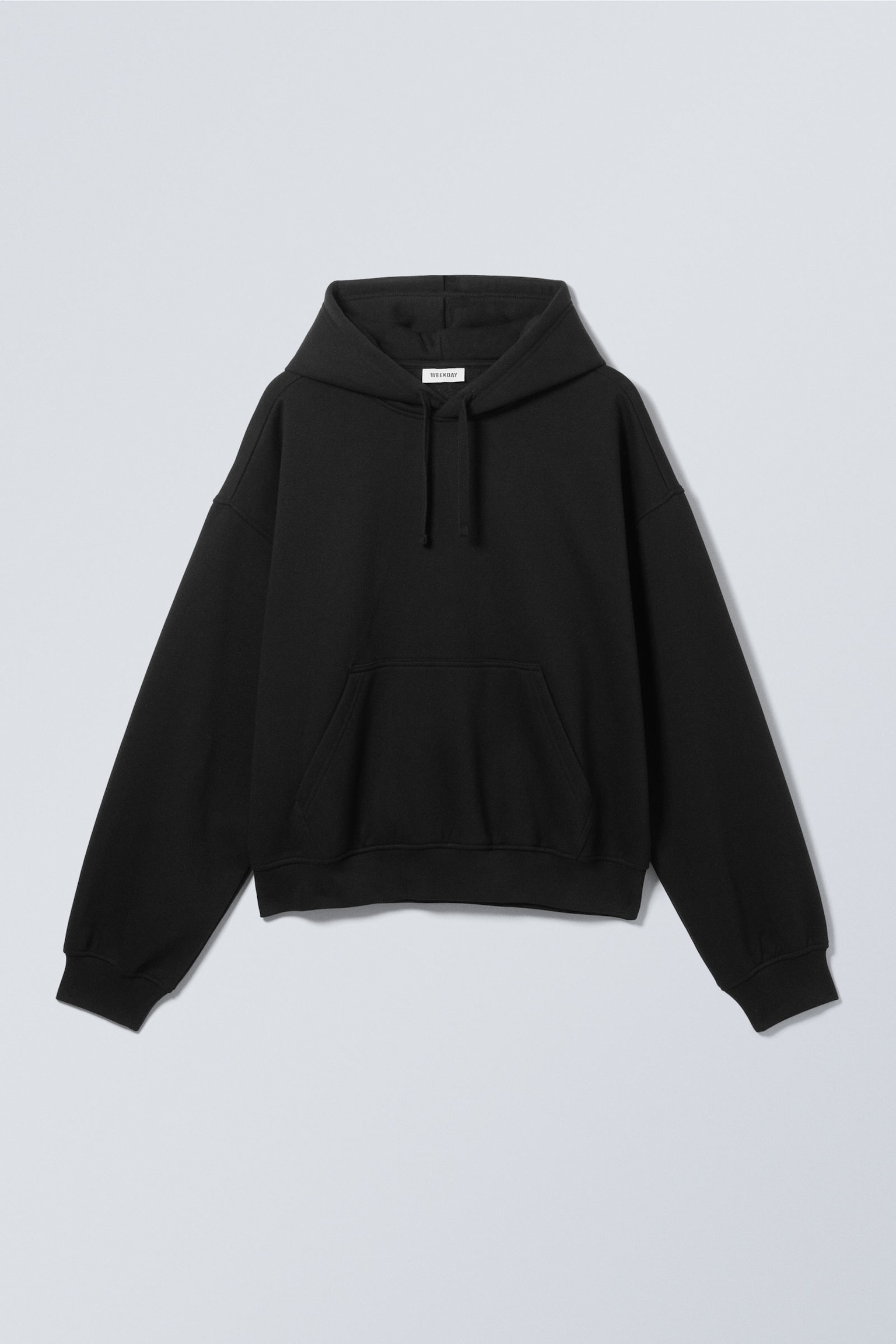 boxy heavyweight hoodie - Black | Weekday GB
