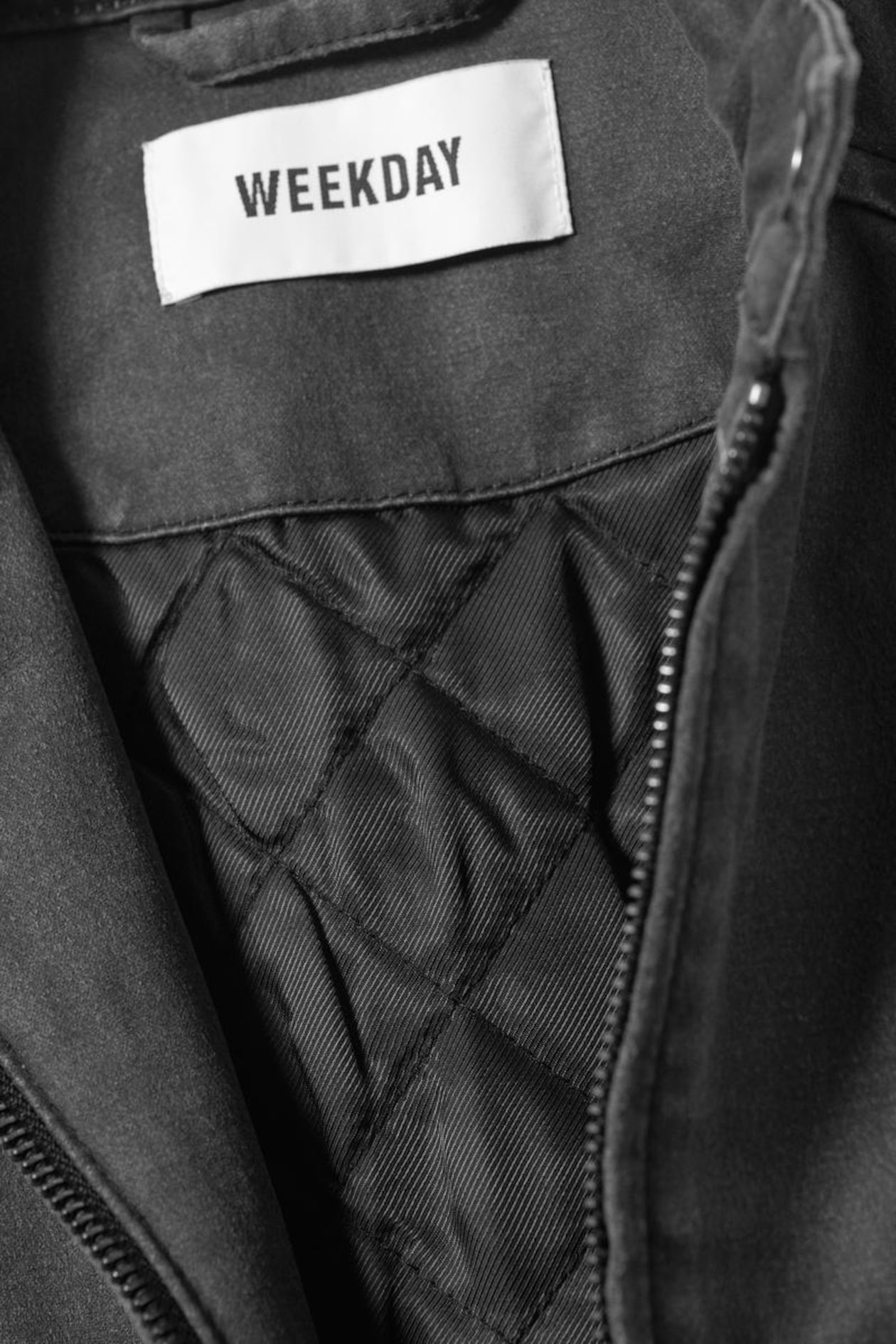 reed coated biker jacket - Washed Black | Weekday DK