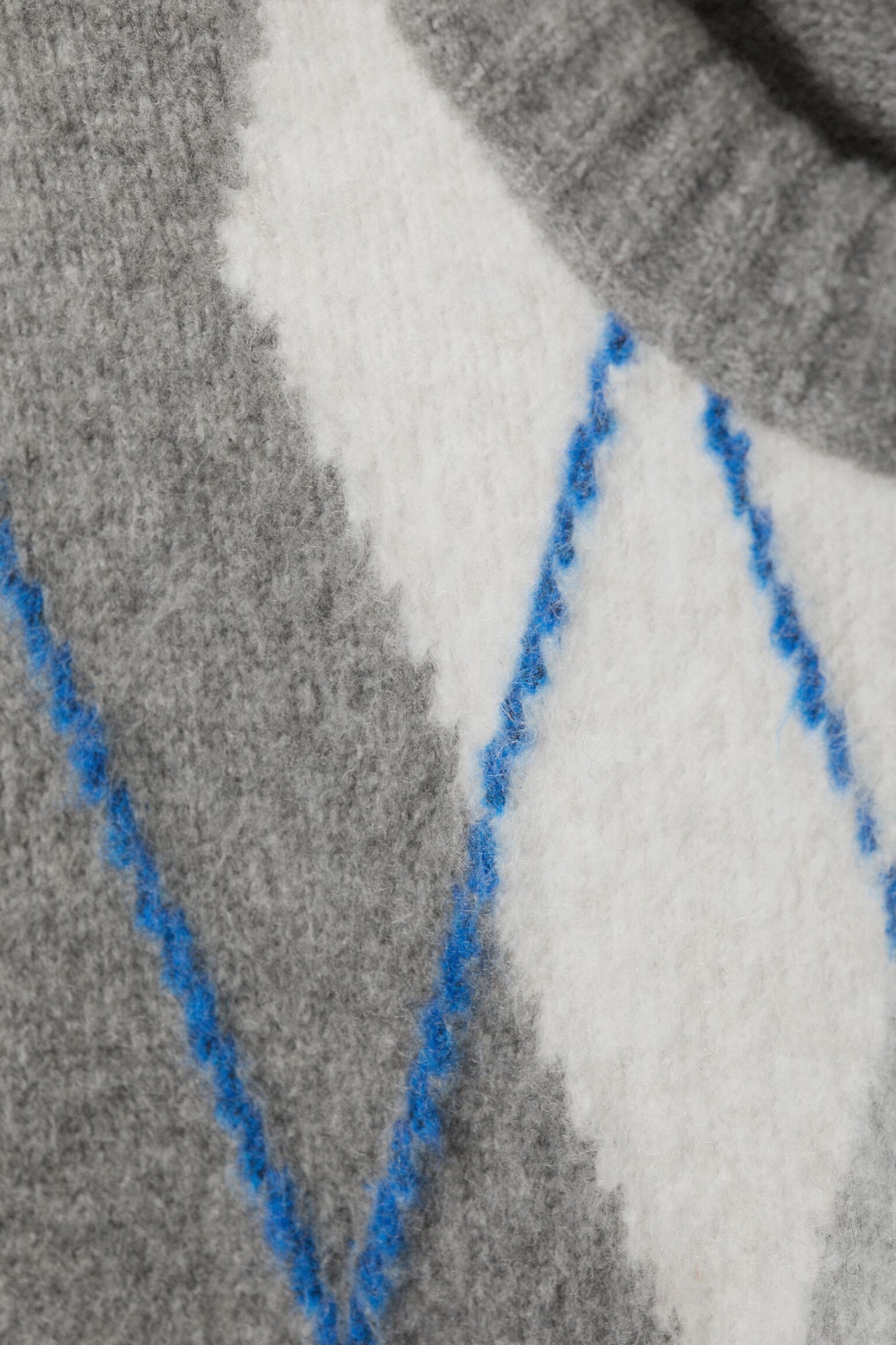 oversized argyle knitted sweater - Grey | Weekday WW