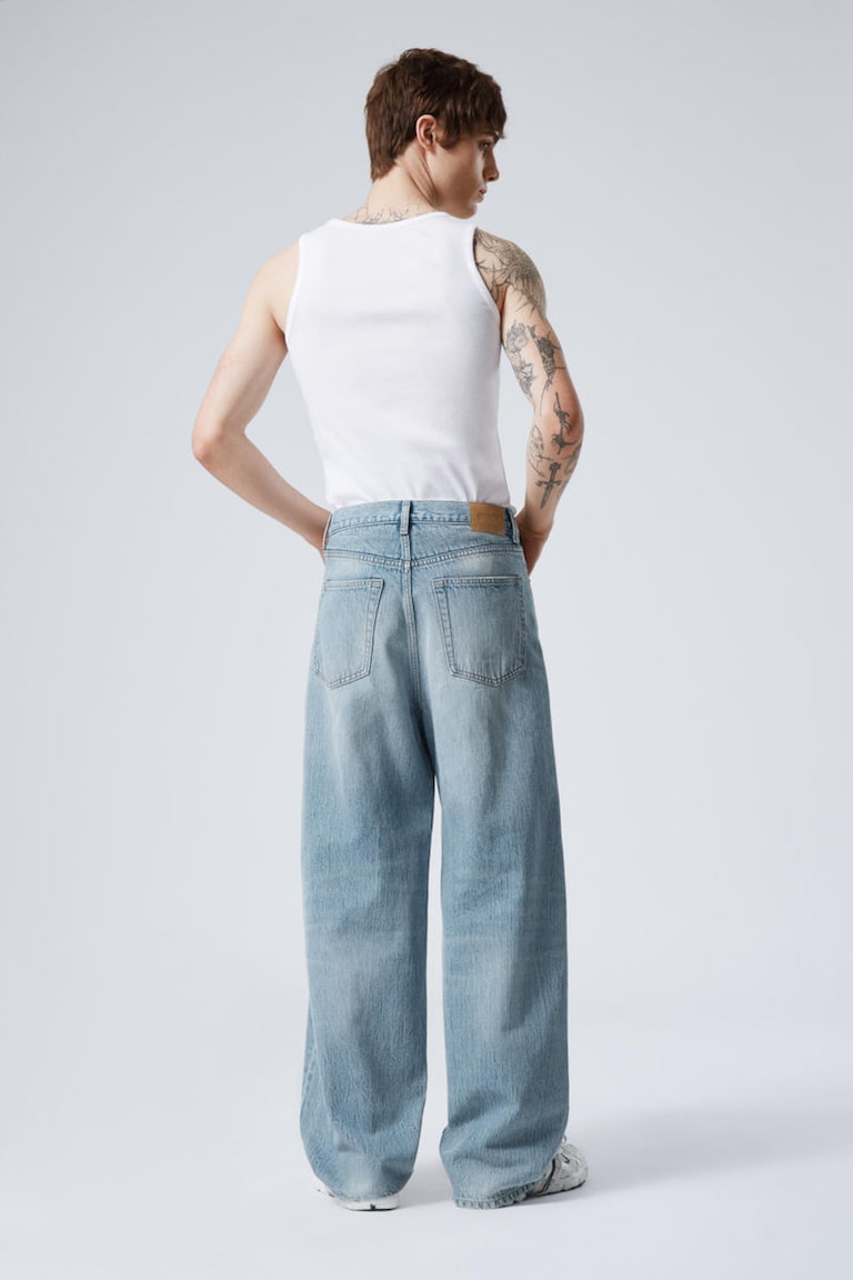 astro loose baggy leg jeans - Blue Stream - Medium Blue | Weekday GB