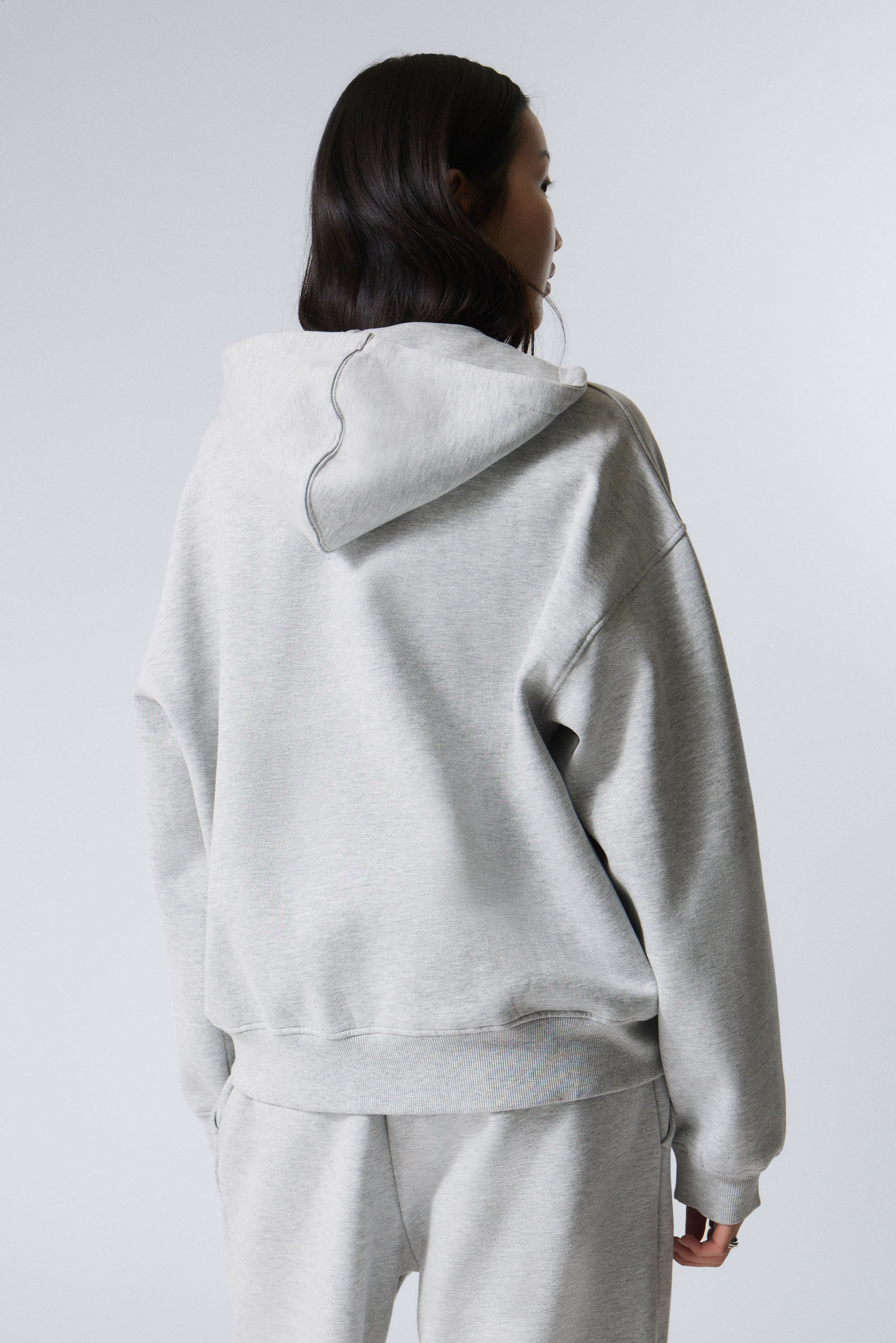 boxy heavy zip hoodie - Grey Melange | Weekday WW boxy heavy zip hoodie - Grey Melange | Weekday WW