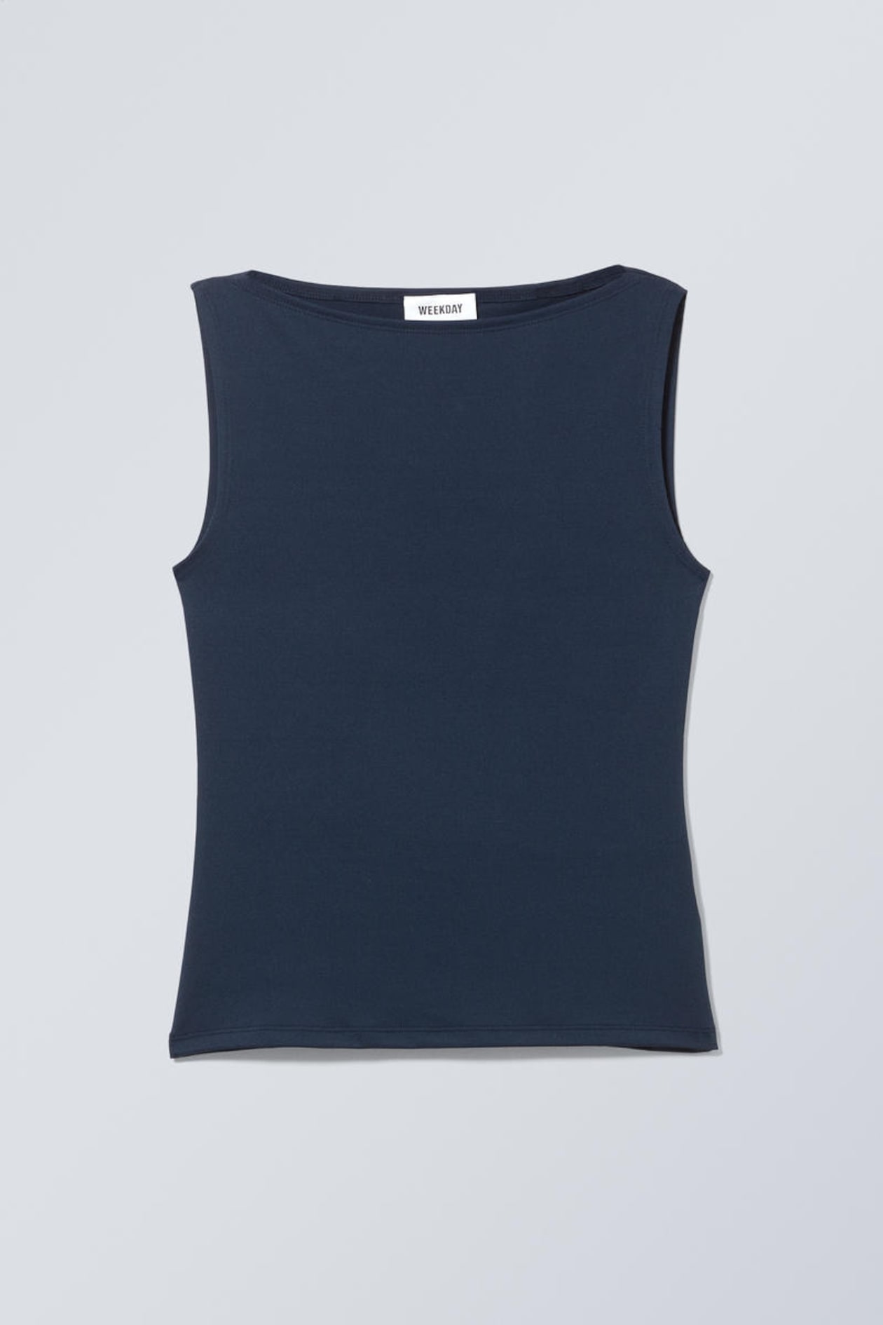 annie sleeveless boat-neck top - Midnight Blue | Weekday GB