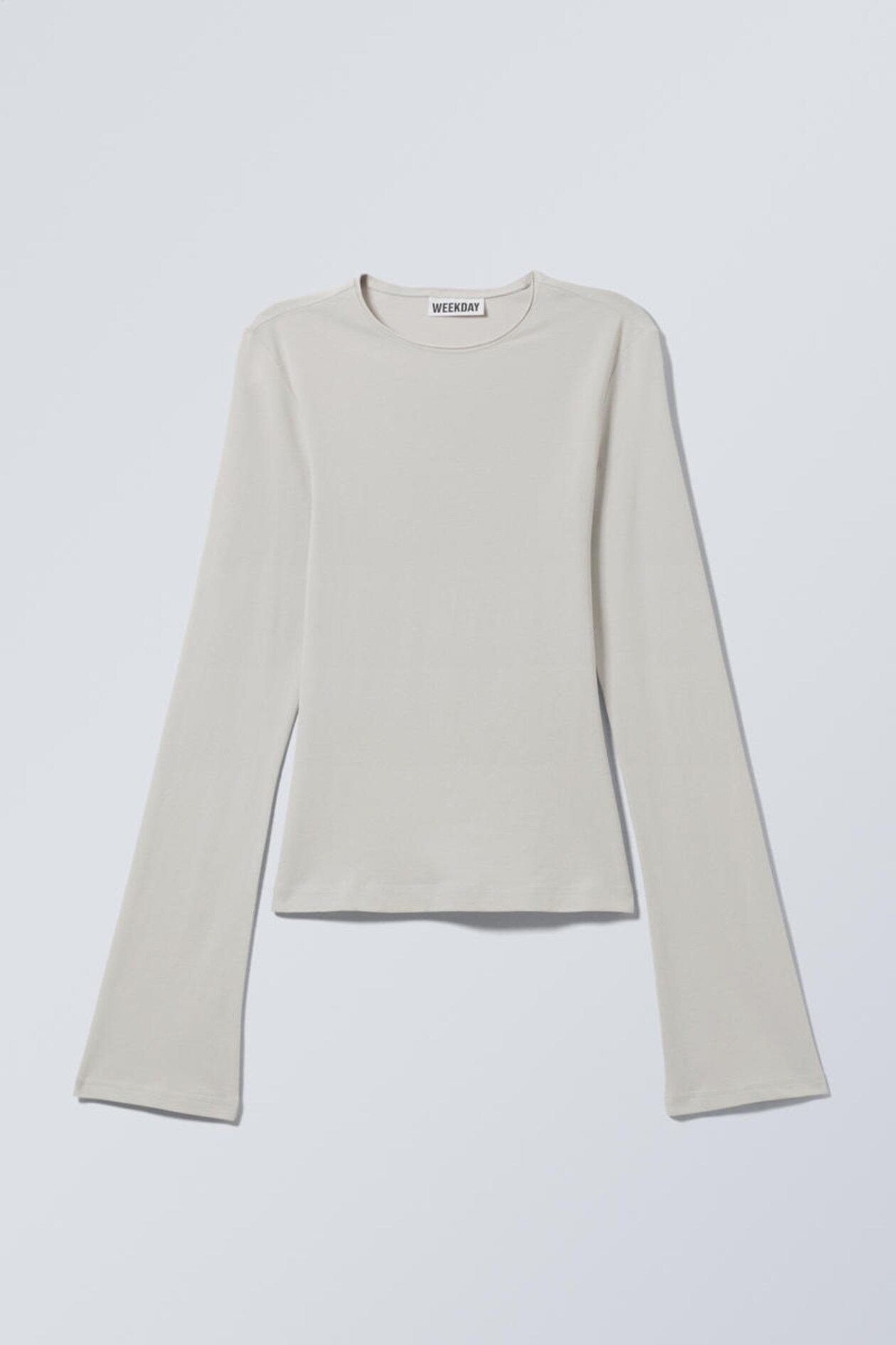 long sleeve cotton top - Ecru | Weekday WW