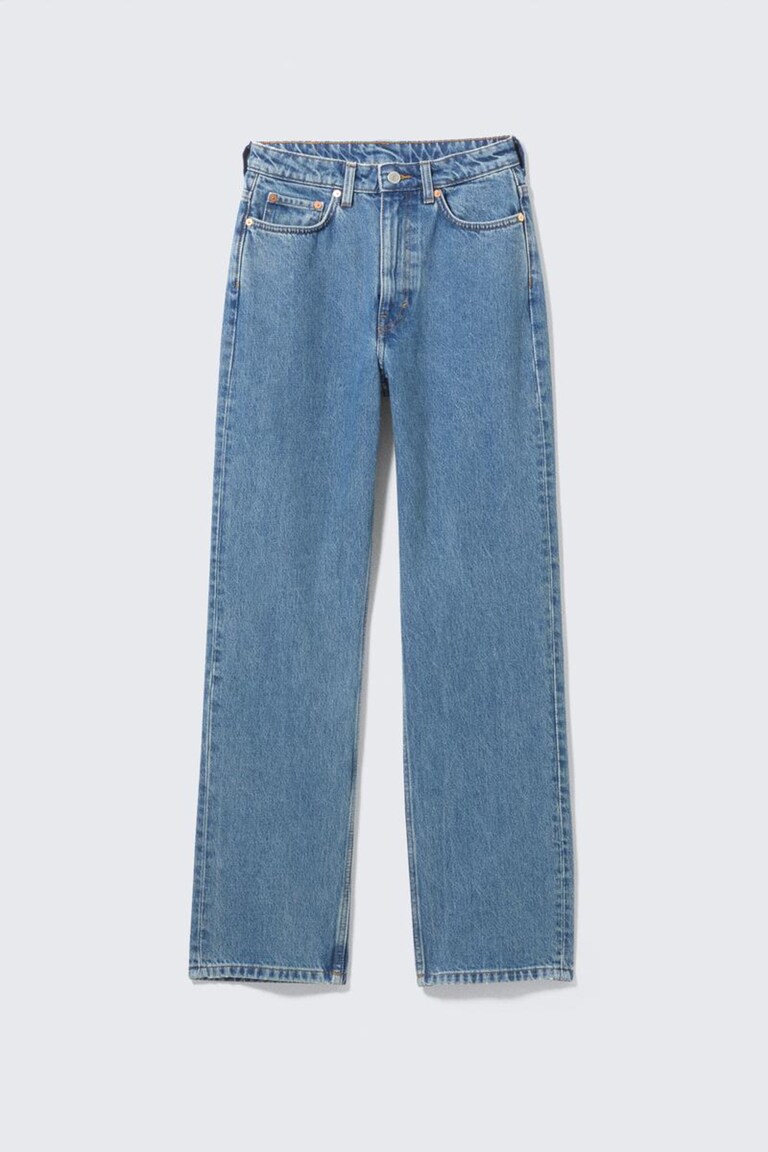 rowe super high waisted regular straight leg jeans - 90s Blue ...