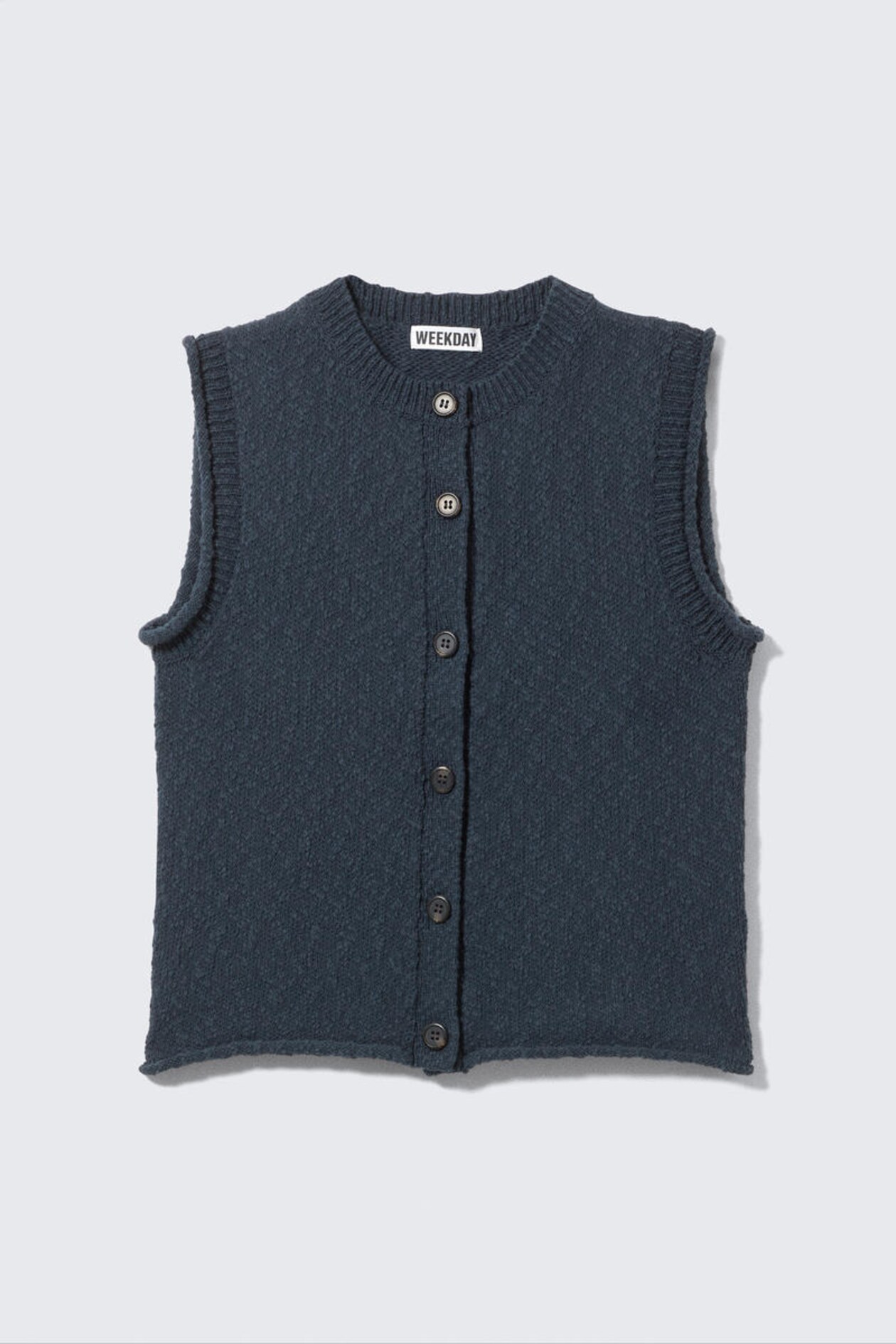knitted single-breasted vest - Dark Navy Blue | Weekday GB
