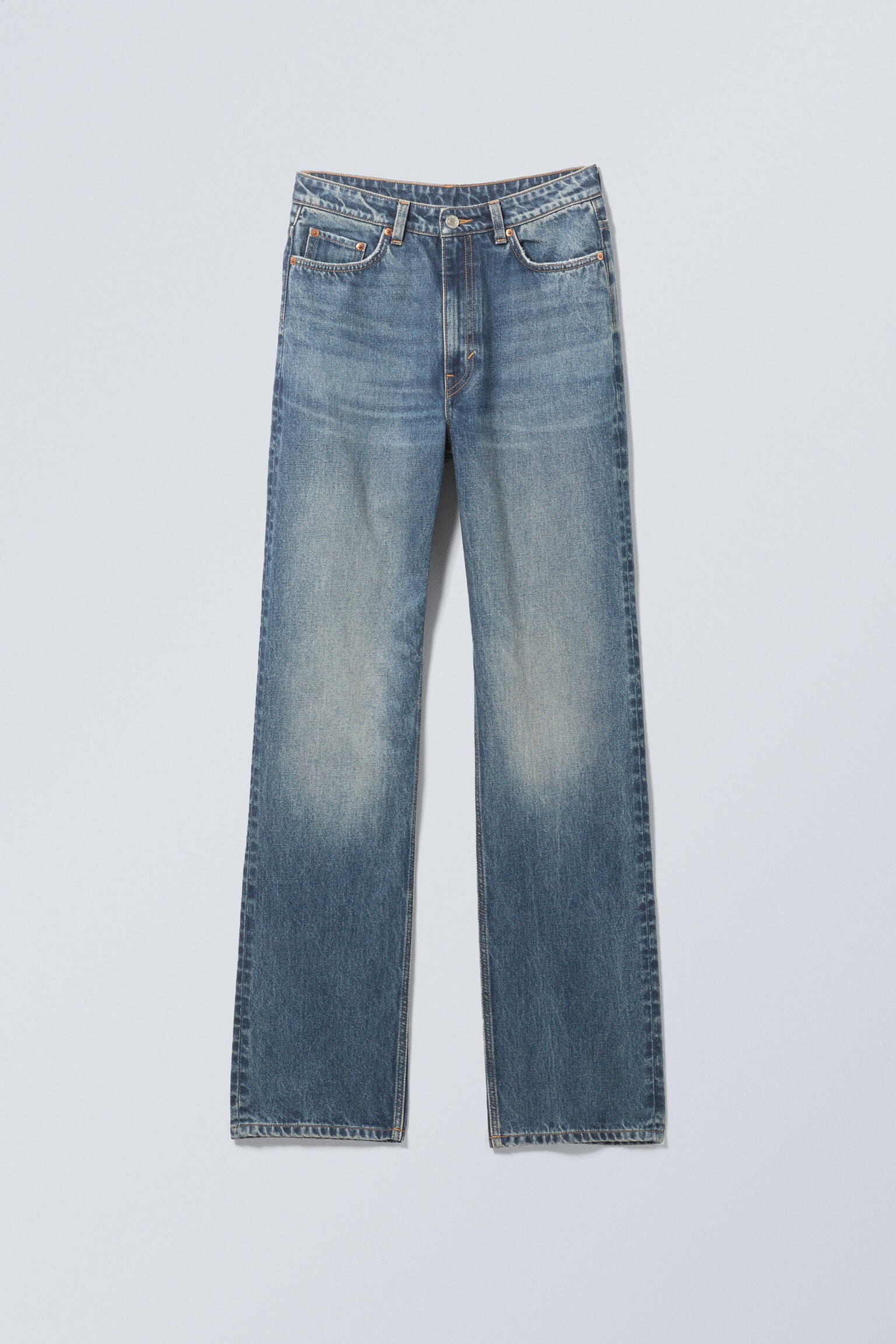 rowe super high waisted regular straight leg jeans - Iron Blue - Medium ...