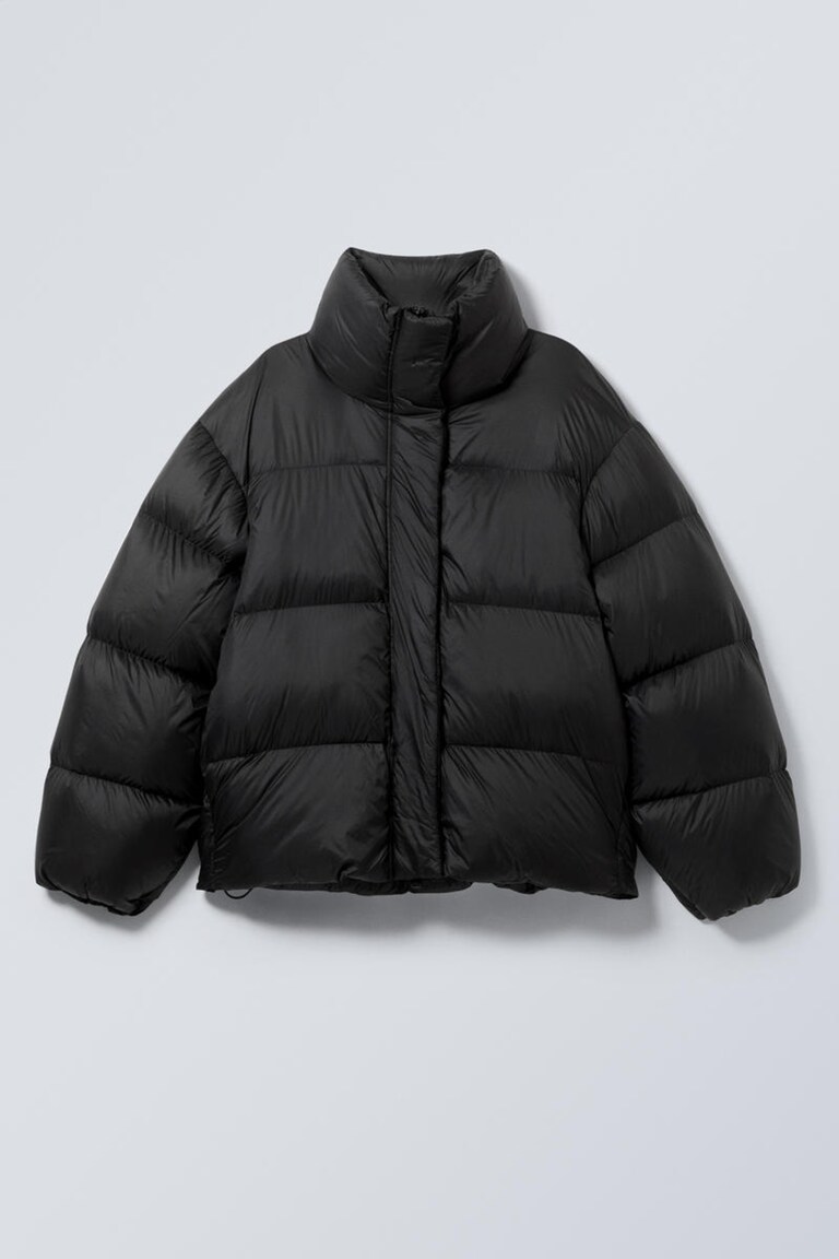 oversized recycled down puffer jacket - Black | Weekday GB