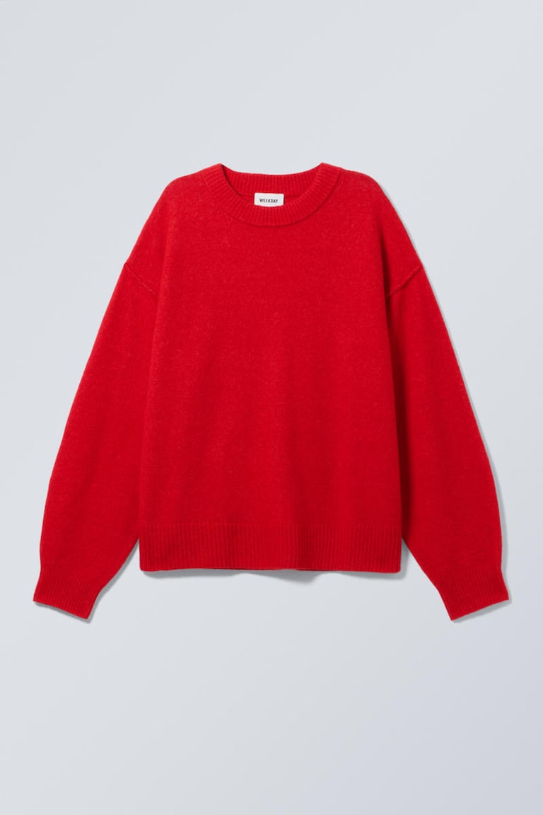 relaxed knitted sweater - Red | Weekday GB