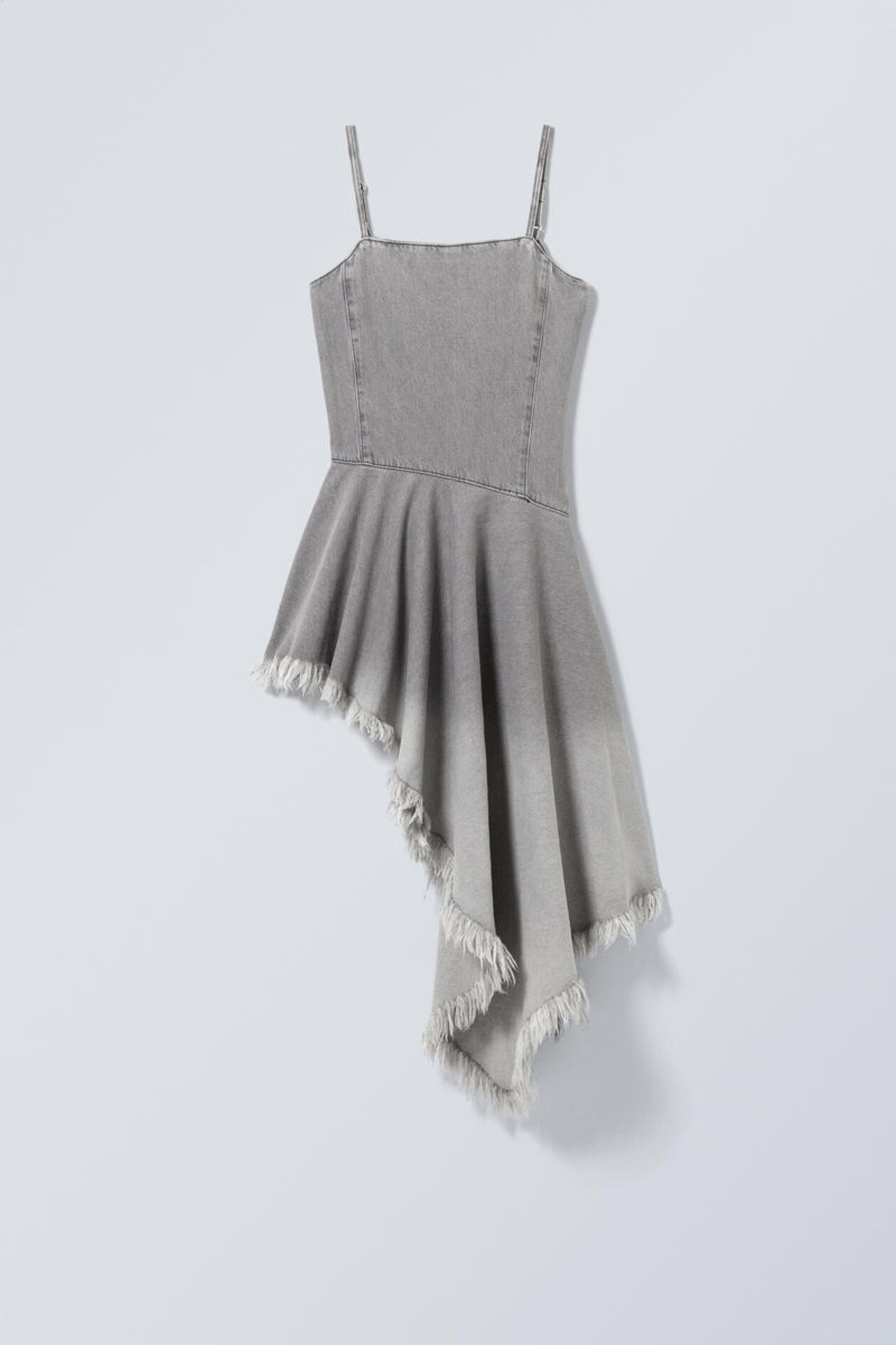short asymmetric denim dress - Misty Grey | Weekday WW