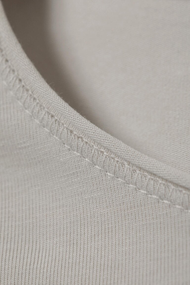 long sleeve cotton top - Ecru | Weekday WW