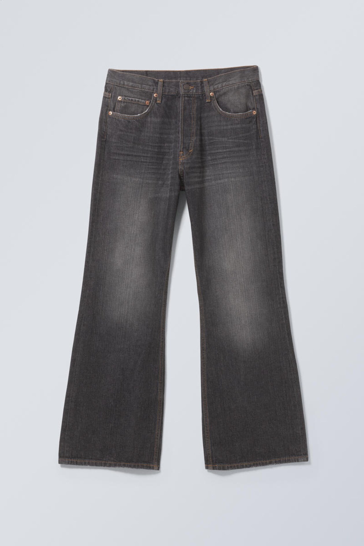 time loose bootcut leg jeans - Ash Black - Black | Weekday GB