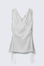 v-neck sleeveless strap mini dress - Light Grey | Weekday WW