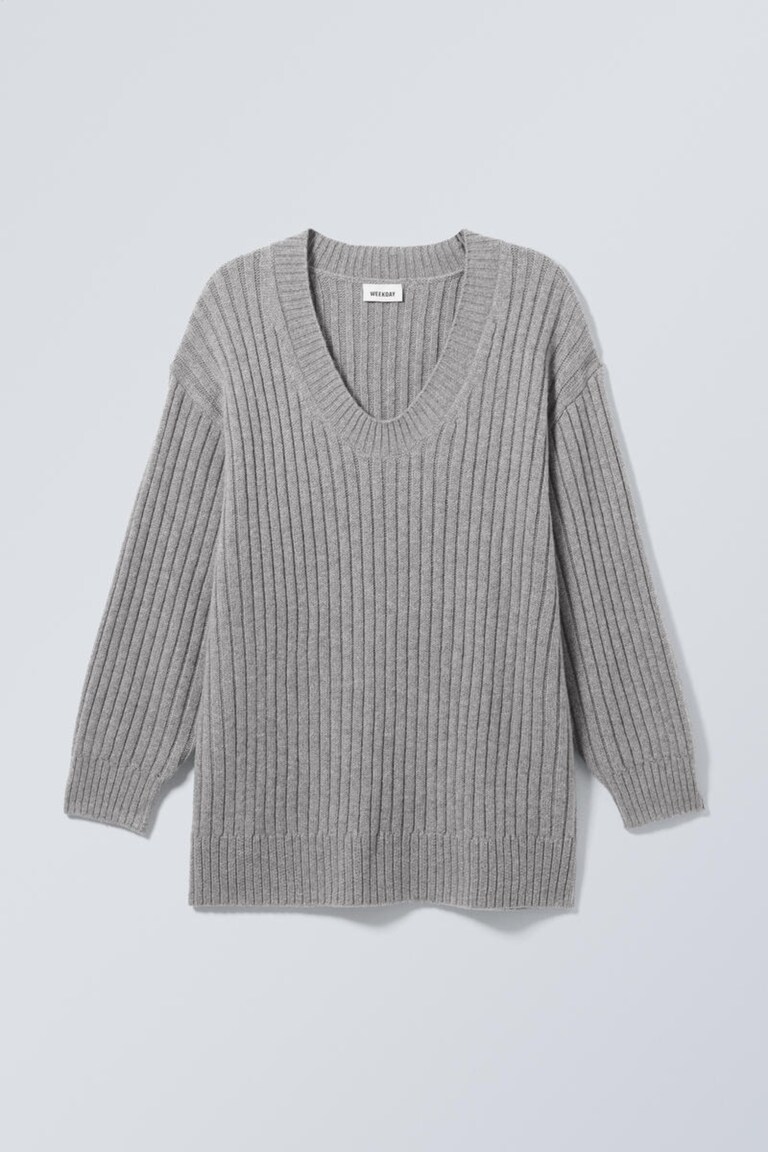 eden oversized wool blend sweater - Grey | Weekday GB