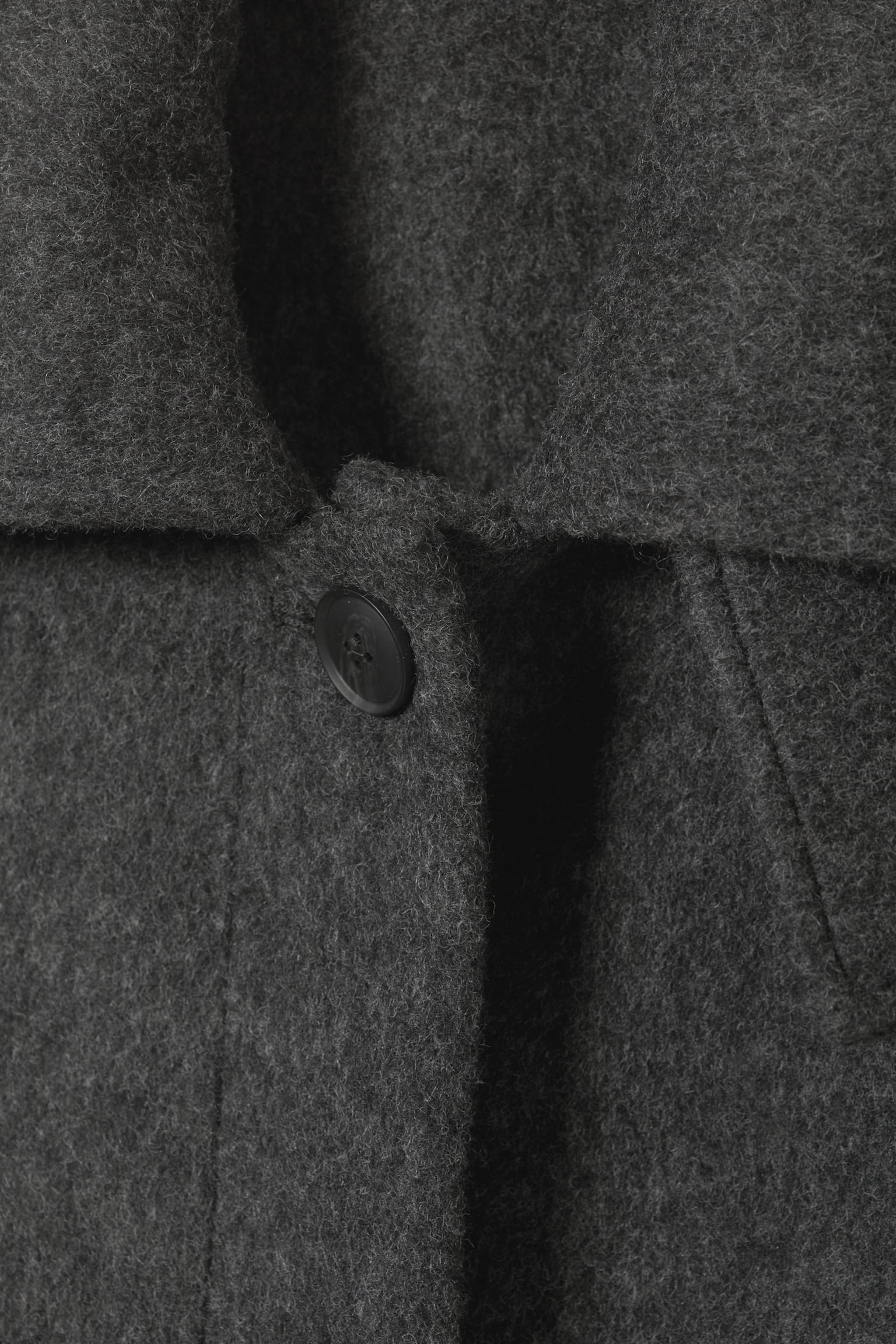 long hairy oversized wool-blend coat - Dark Grey Melange | Weekday WW